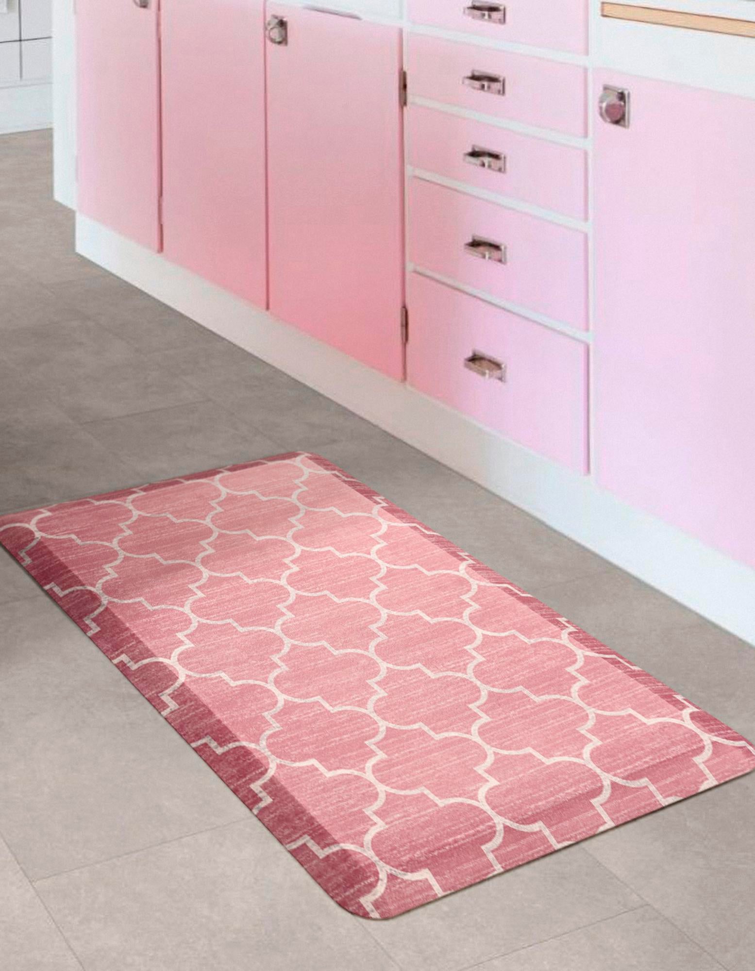 Rose Pink 2' x 3' Trellis Anti-Fatigue Comfort Mat | Rugs.com