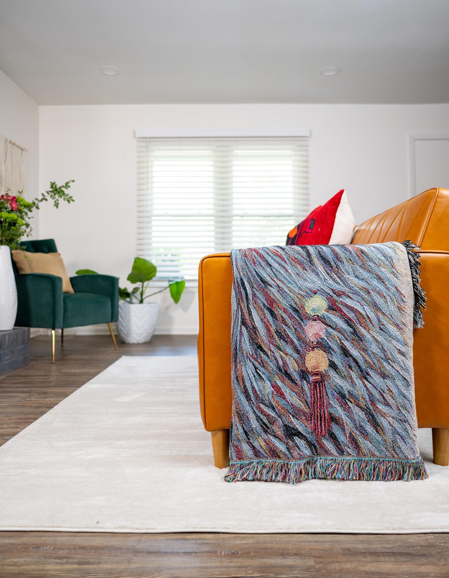 Multicolor 4' 6 x 6' 0 Hippie Llama Throw Blanket | Rugs.com