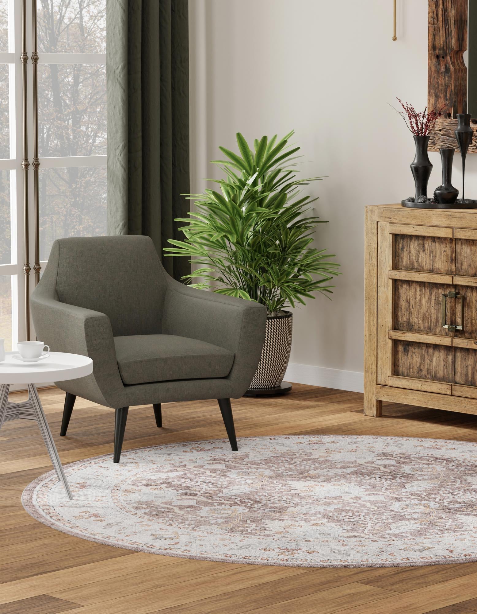 Almond Brown 3' 6 x 3' 6 Timeless Round Rug | Rugs.com