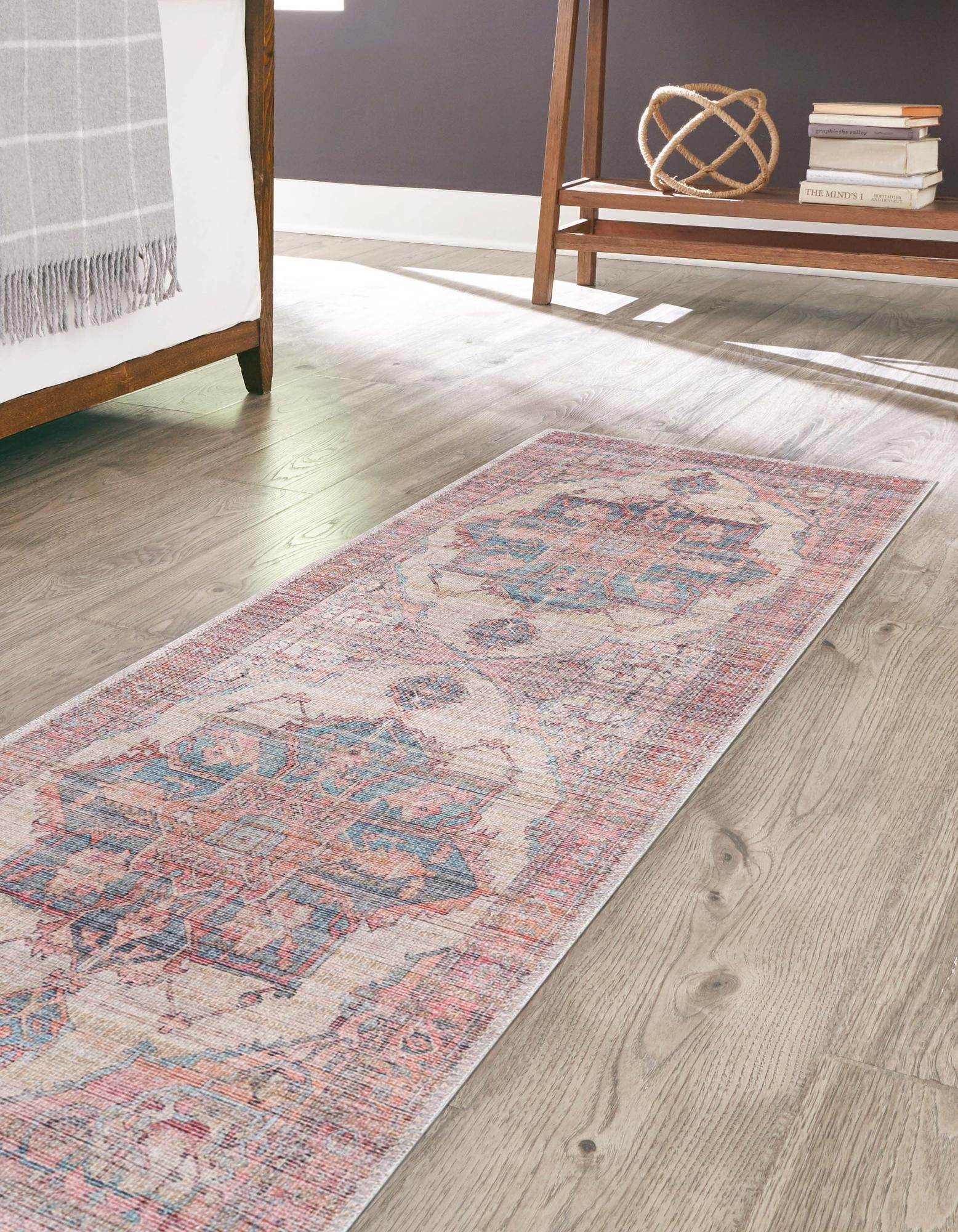 Antique Beige 2' x 5' Washable Nostalgia Runner Rug | Rugs.com