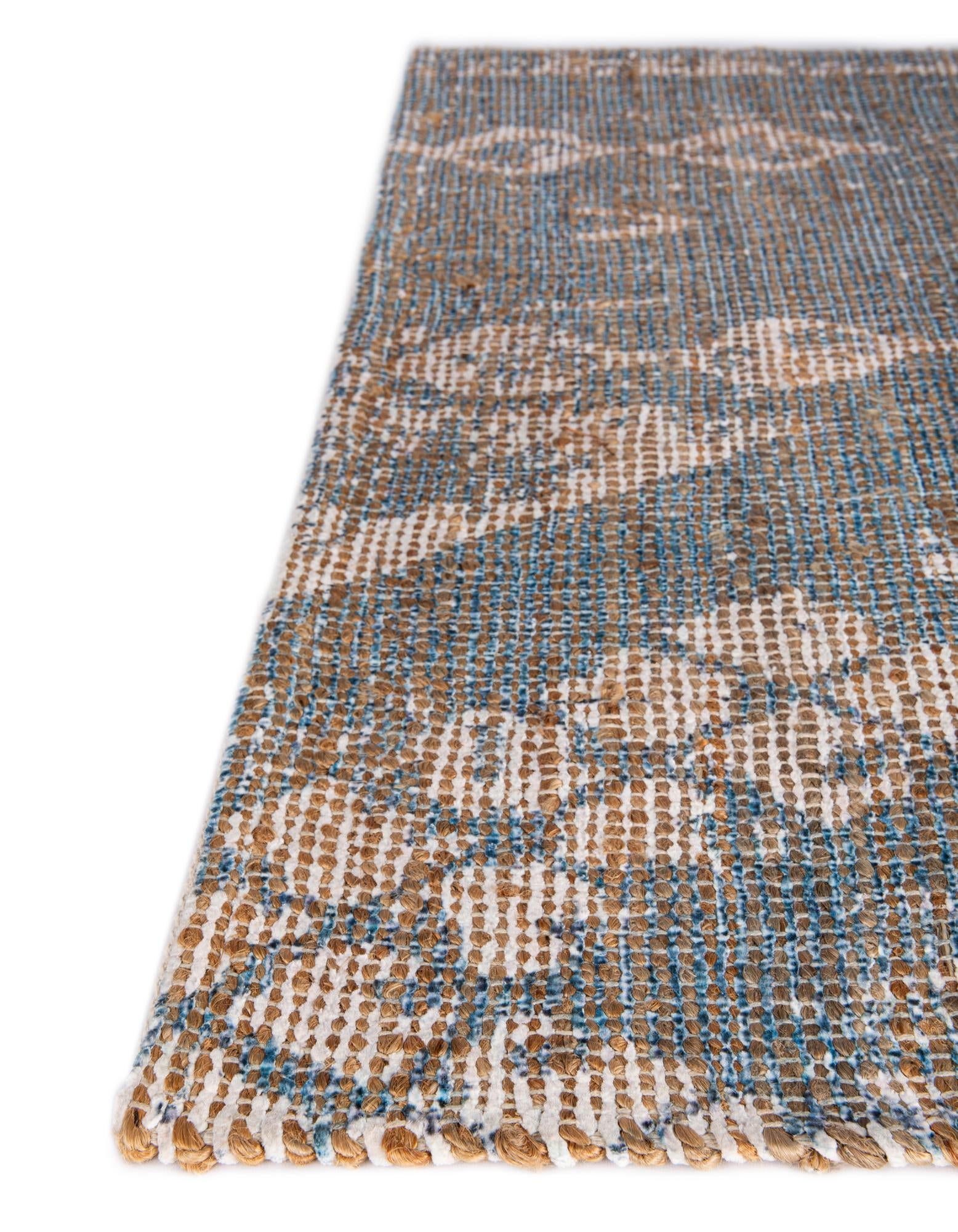 Antique Blue 7' 10 x 10' Hand Woven Chenille Jute Rug | Rugs.com