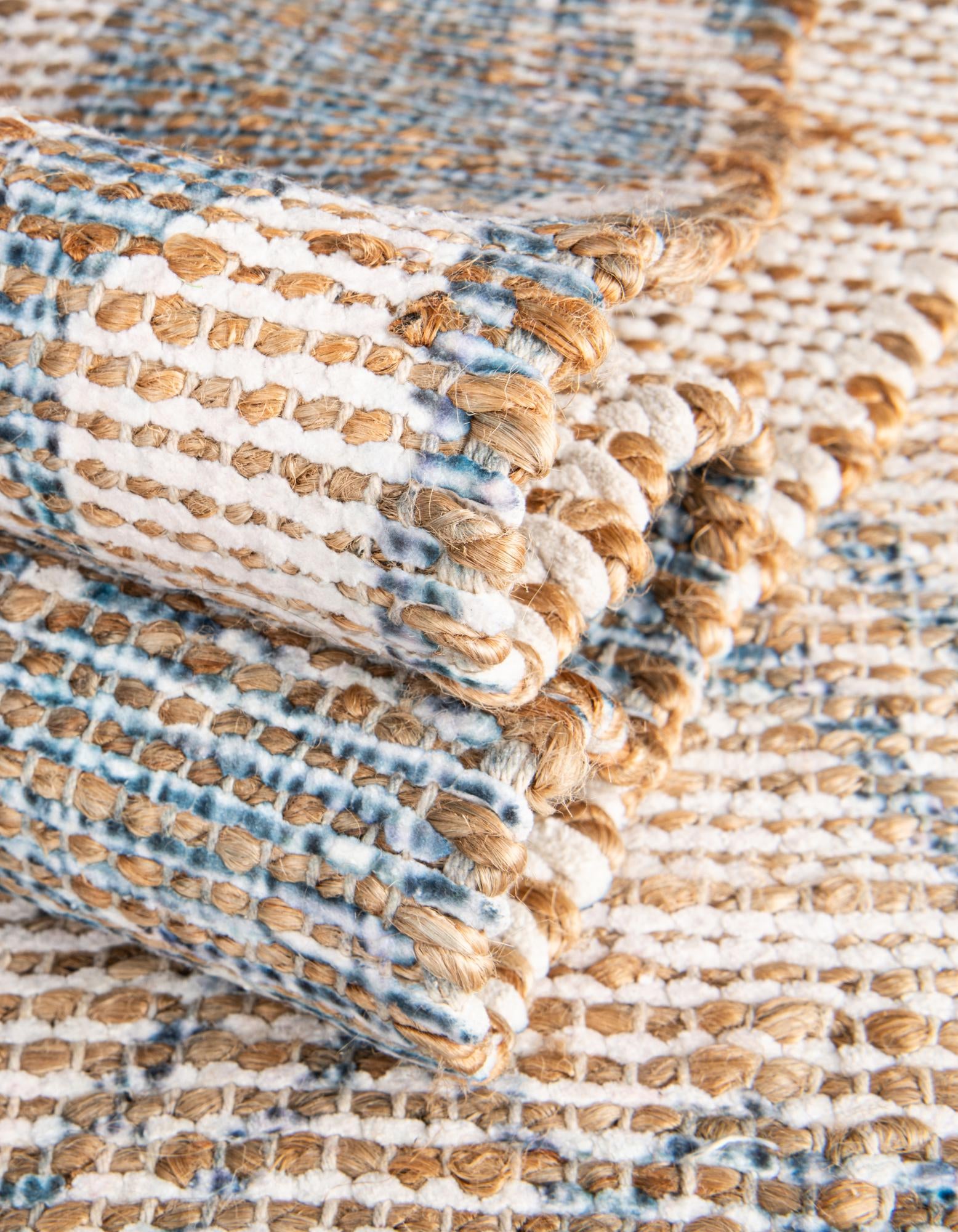 Antique Blue 7' 10 x 10' Hand Woven Chenille Jute Rug | Rugs.com