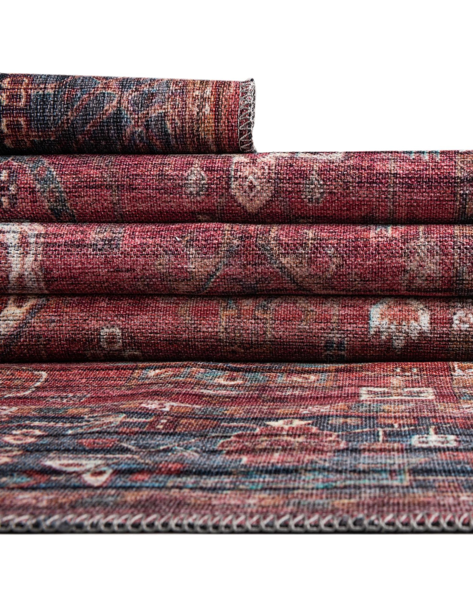 Antique Red 7' 10 x 7' 10 Washable Maahru Square Rug | Rugs.com