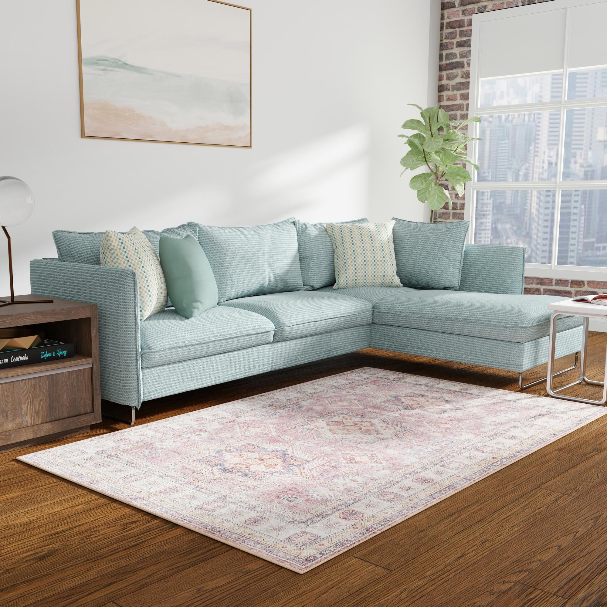 Antique Rose Pink 7' 10 x 10' Timeless Rug | Rugs.com