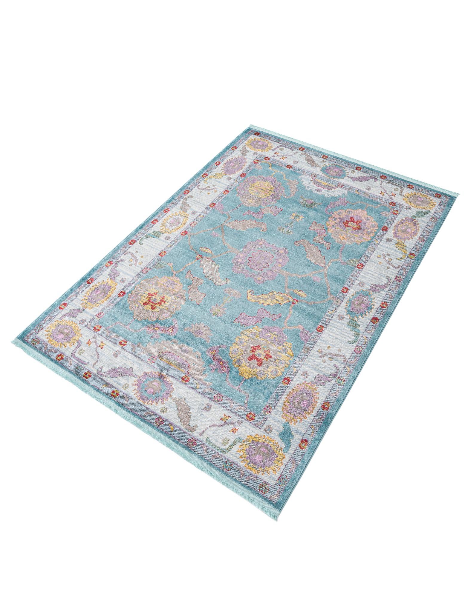 Aqua and Blue 5' 5 x 8' Paragon Rug | Rugs.com