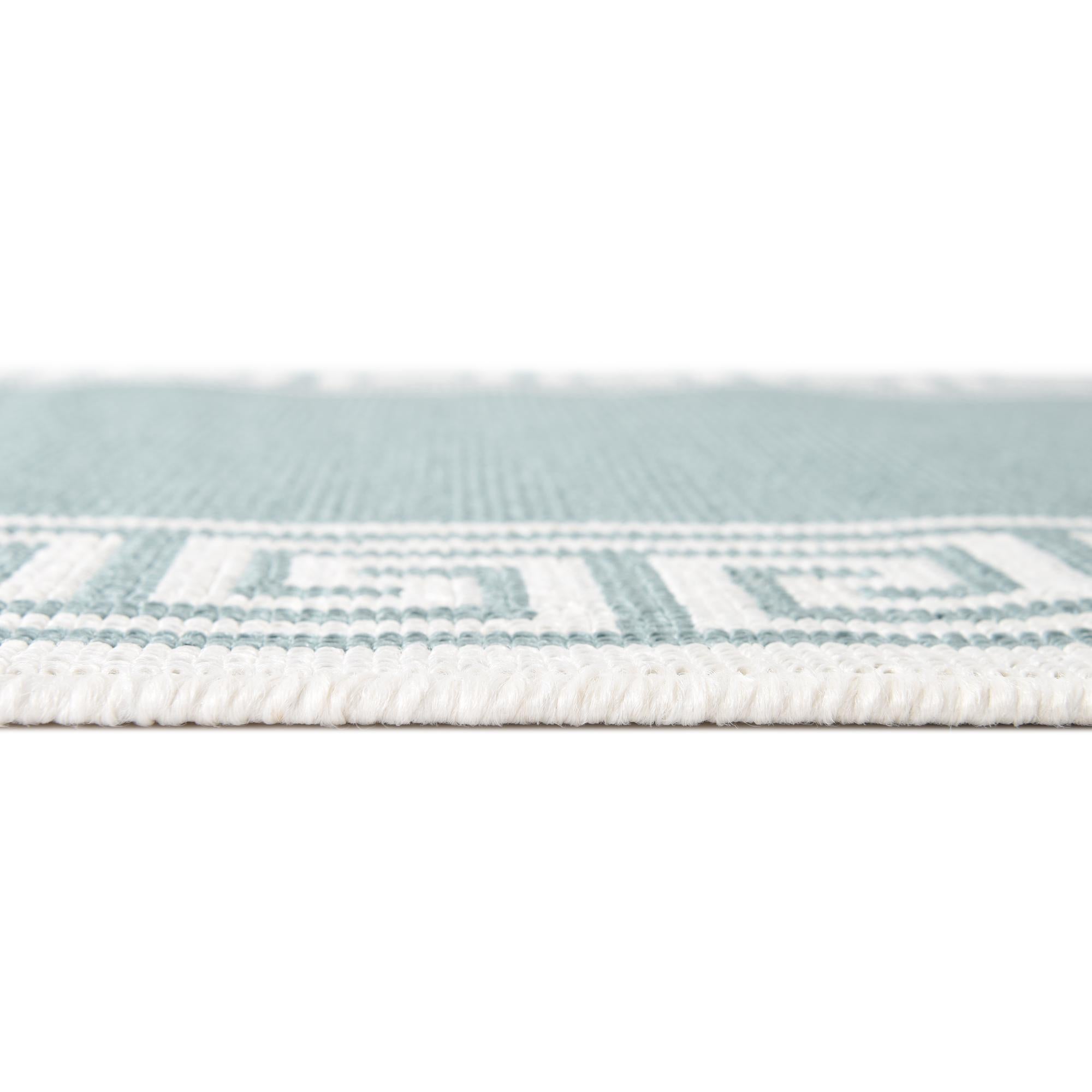 Aqua 4' x 4' Coastal Indoor / Outdoor Round Rug | Rugs.com