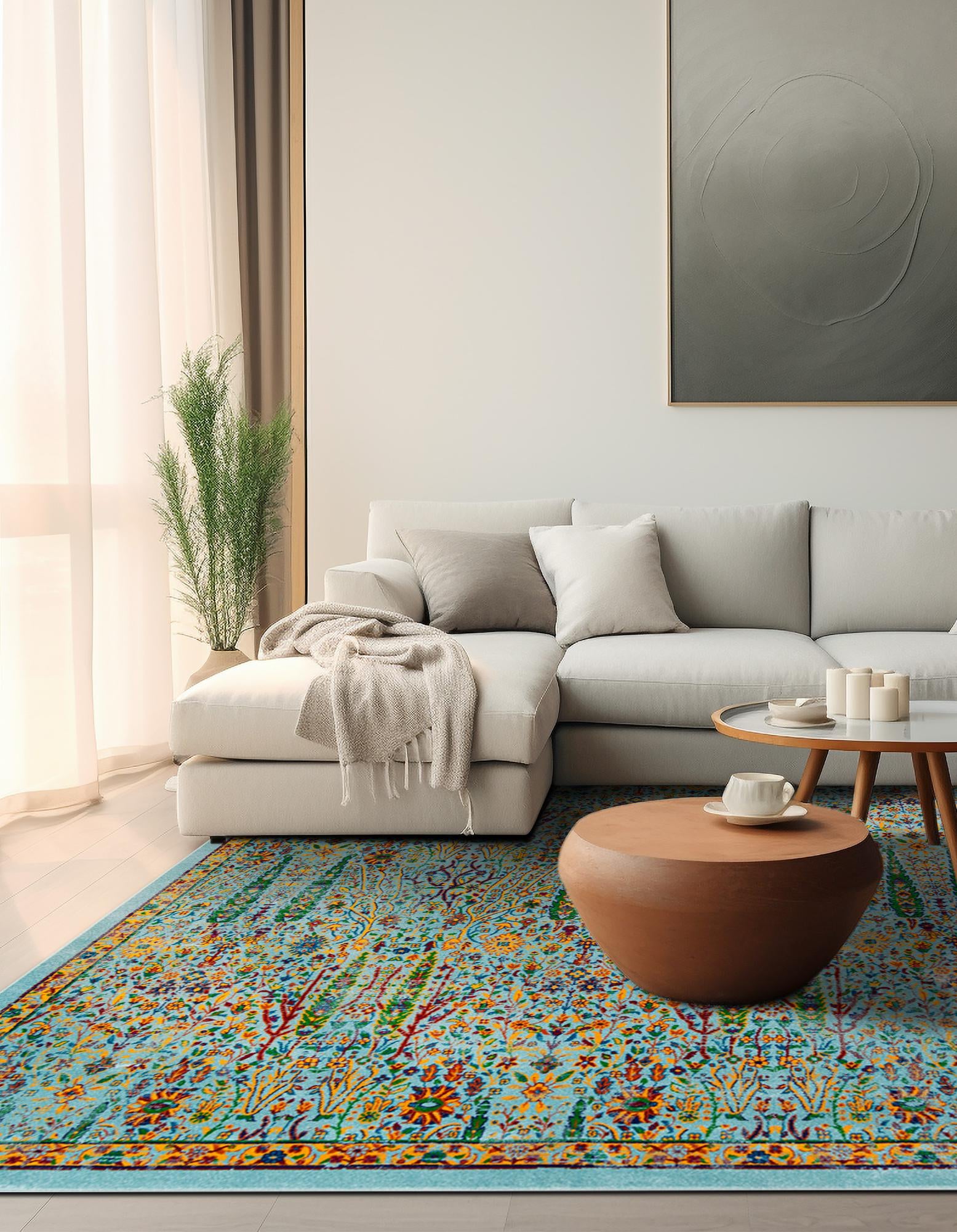 Aqua 10' x 10' Calypso Square Rug | Rugs.com