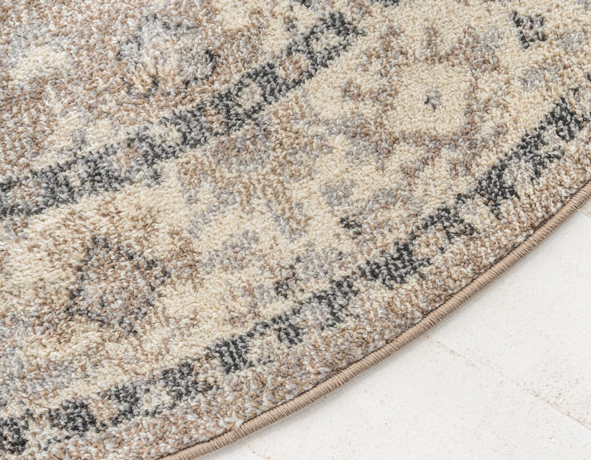 Beige Brown 6' x 6' Madeline Round Rug | Rugs.com