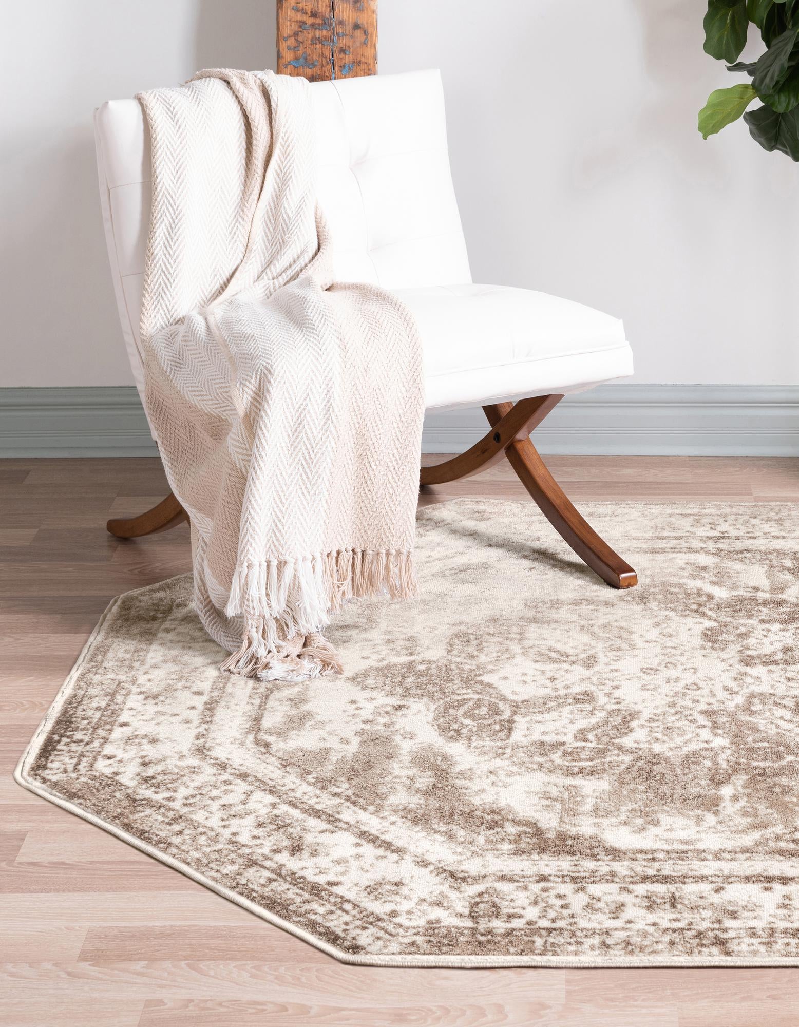 Gray 6' x 6' Monte Carlo Octagon Rug | Rugs.com