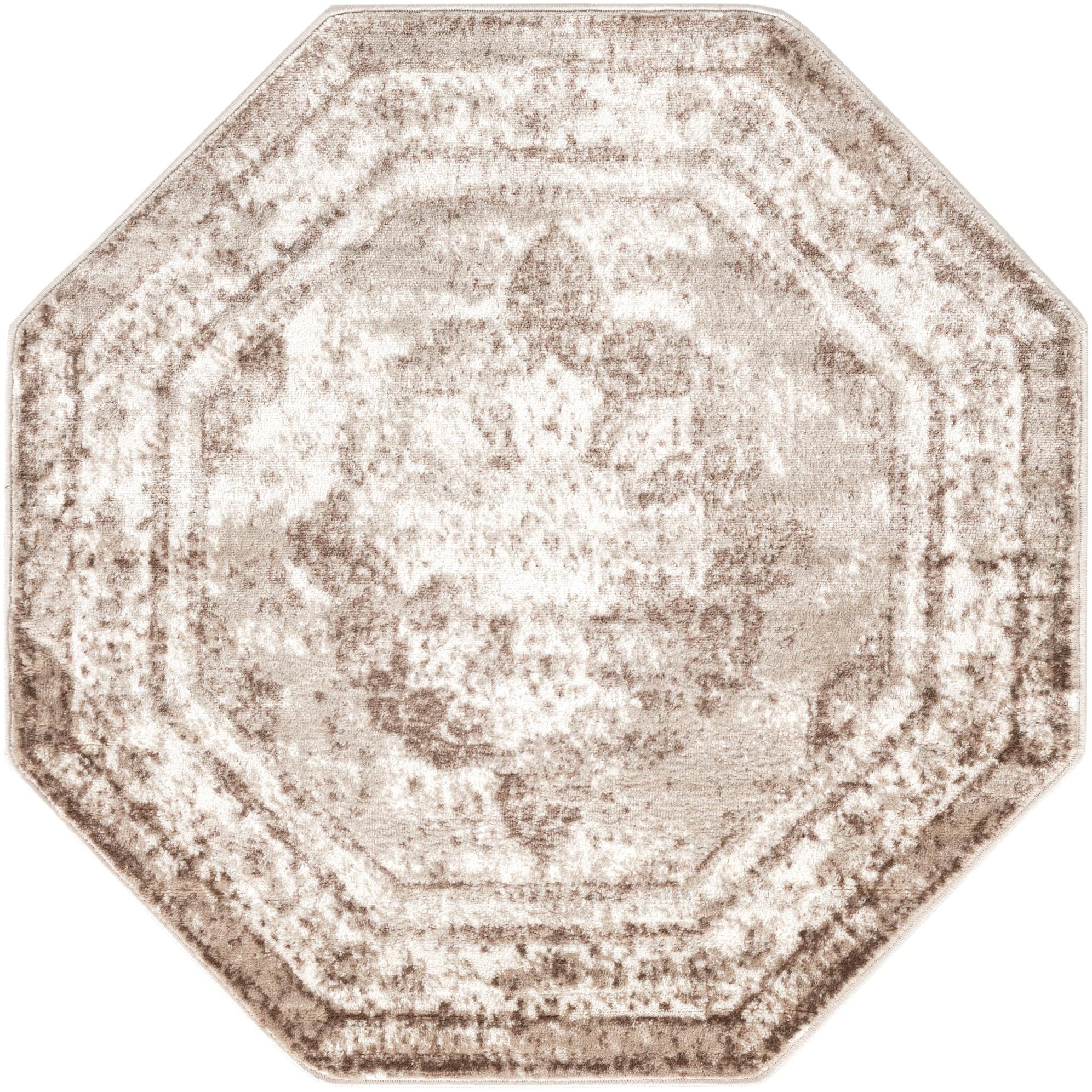 Beige 4' x 4' Monte Carlo Octagon Rug | Rugs.com