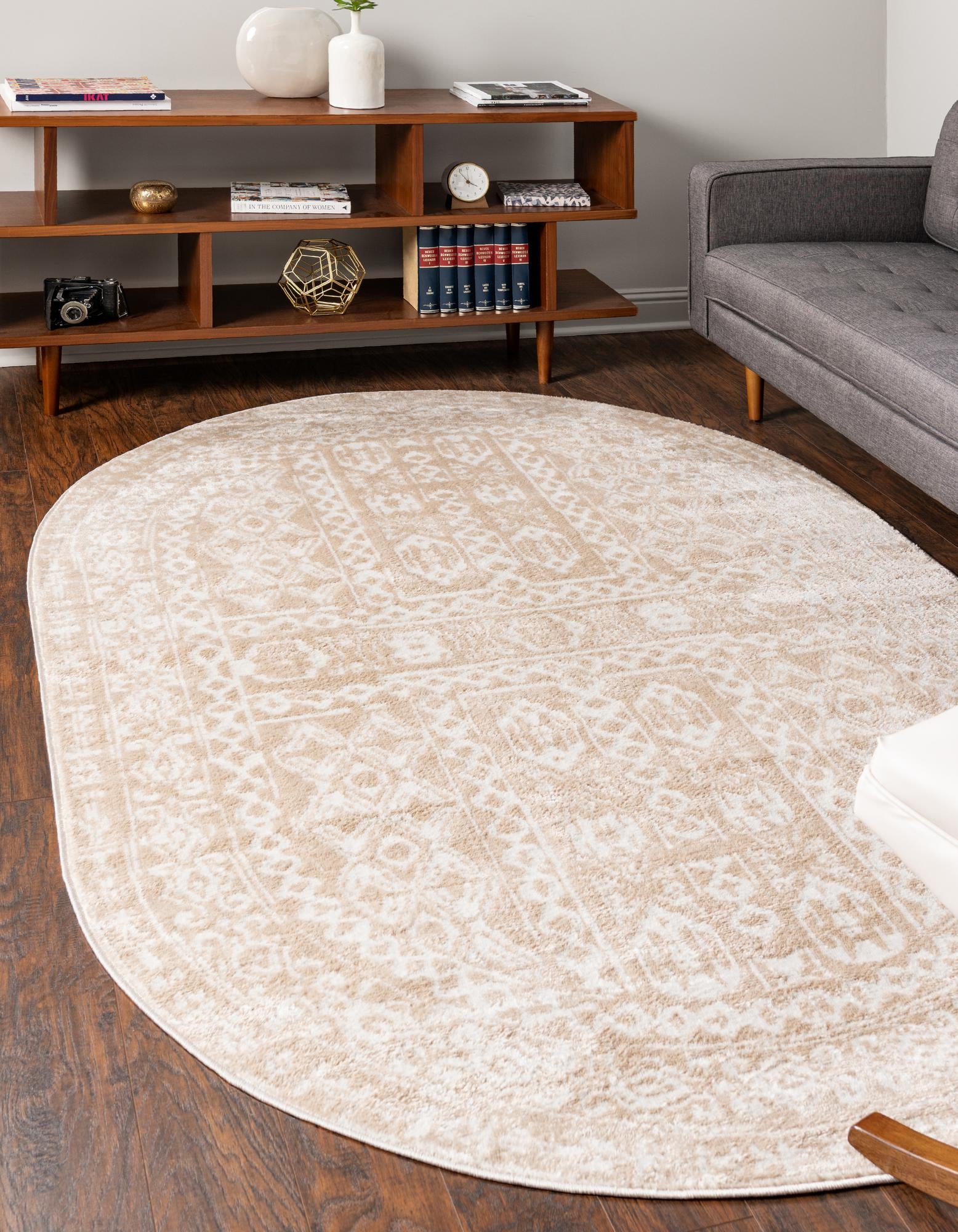 Beige 4' x 6' Oxford Oval Rug | Rugs.com