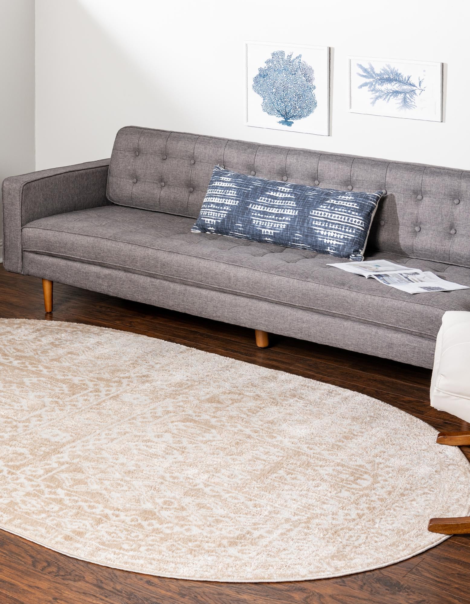 Beige 4' x 6' Oxford Oval Rug | Rugs.com