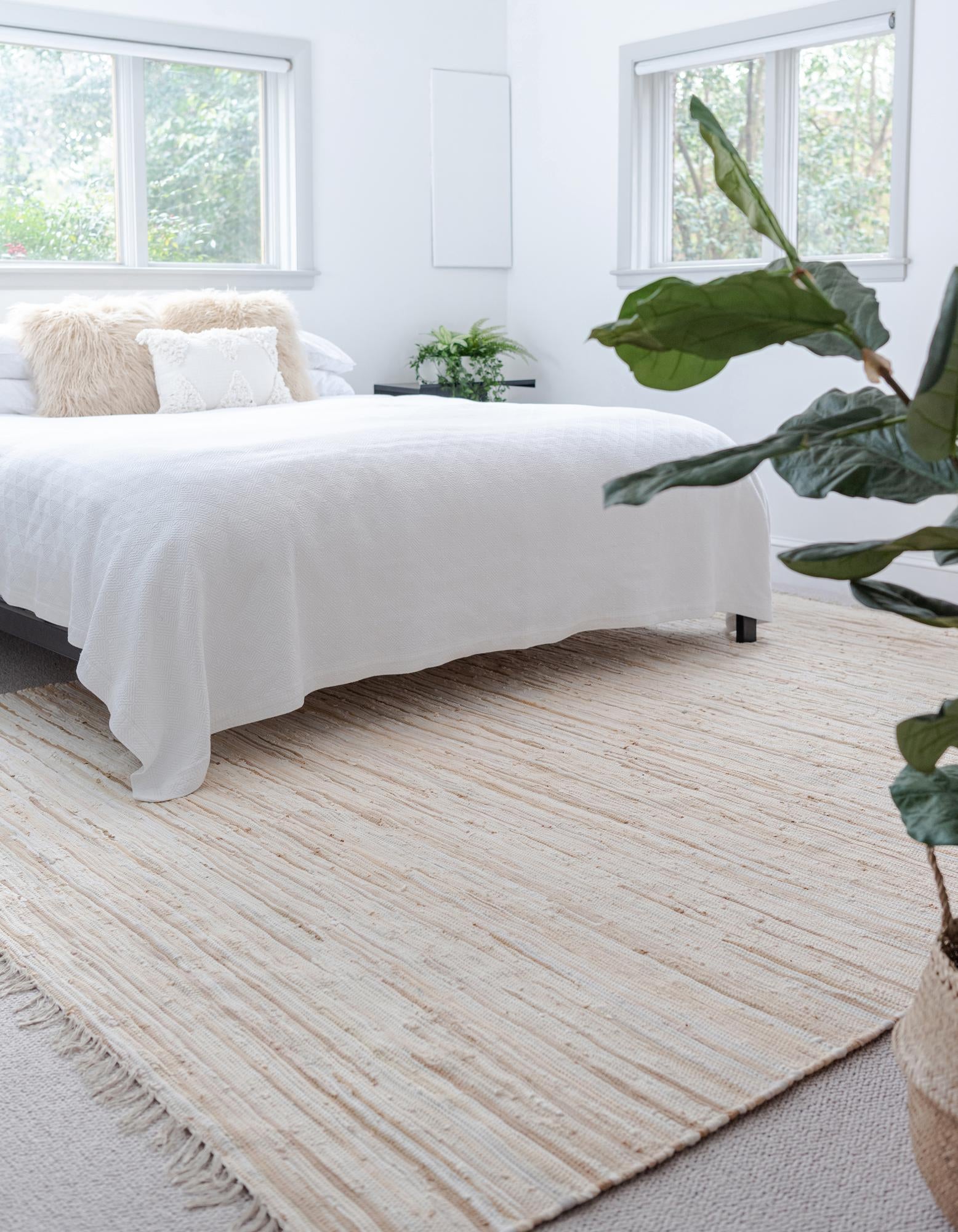 Beige 2' 2 x 3' Hand Woven Chindi Cotton Rug | Rugs.com