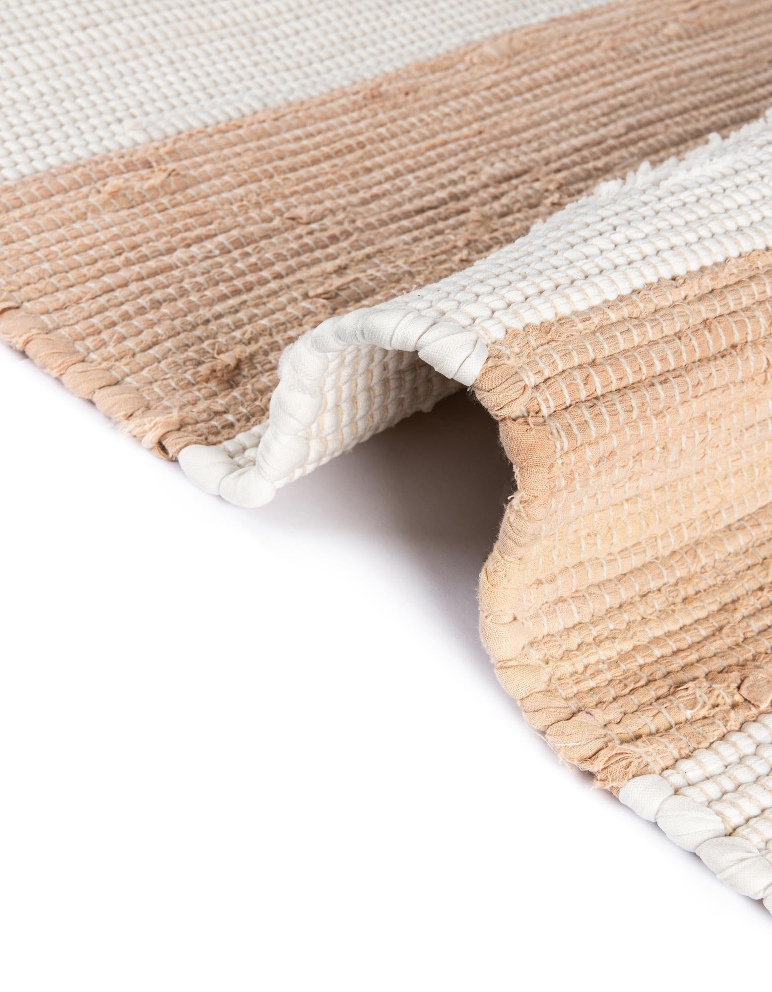 Beige 7' 1 x 10' Hand Woven Chindi Rag Rug | Rugs.com