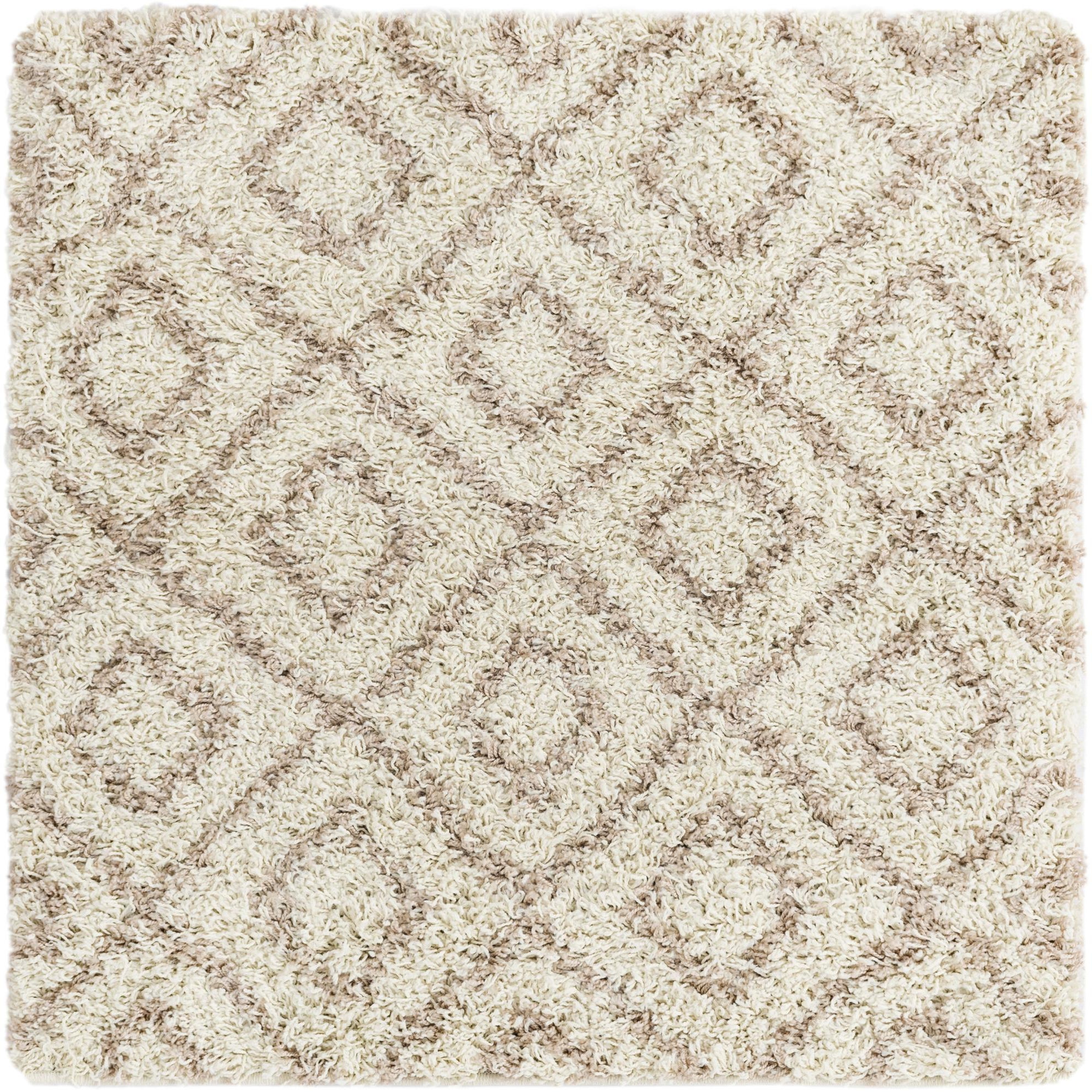 Beige 3' x 4' Lattice Shag Rug | Rugs.com