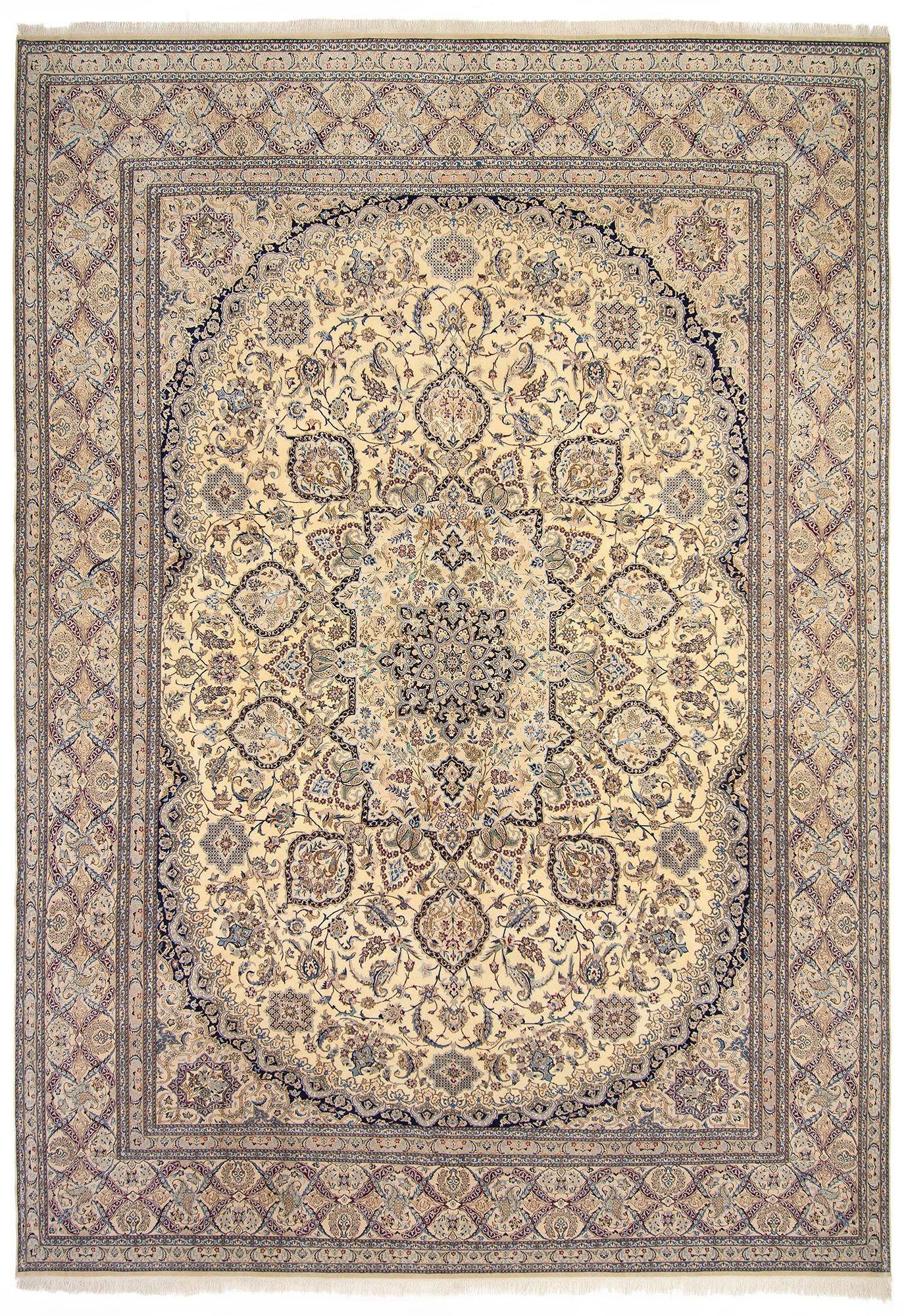 Beige 9' 8 x 12' 11 Hand Knotted Nain Rug | Rugs.com