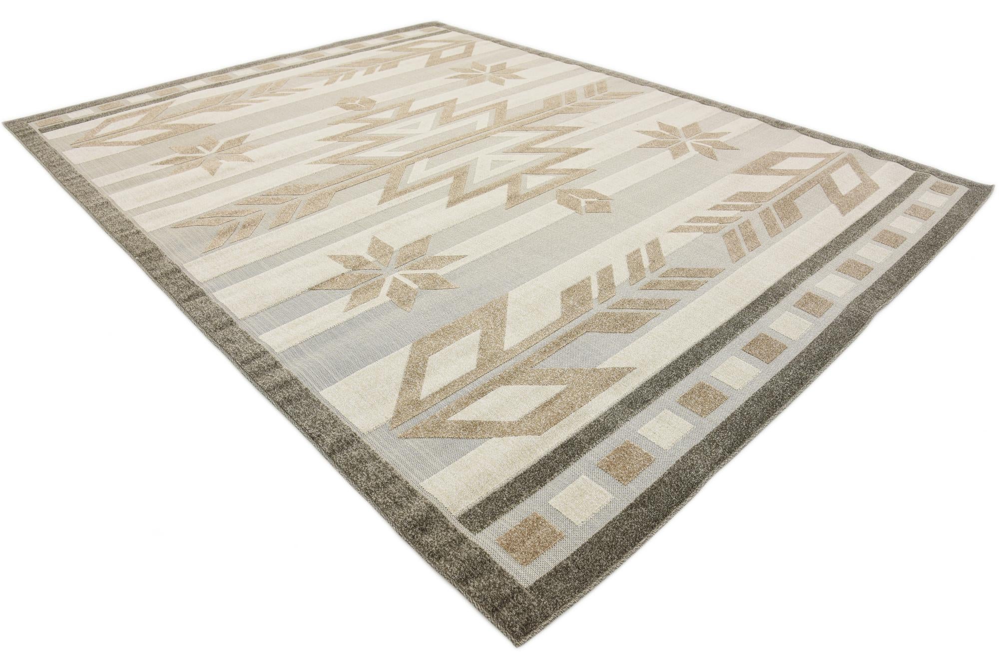Beige 9' x 12' Modern Indoor / Outdoor Rug | Rugs.com