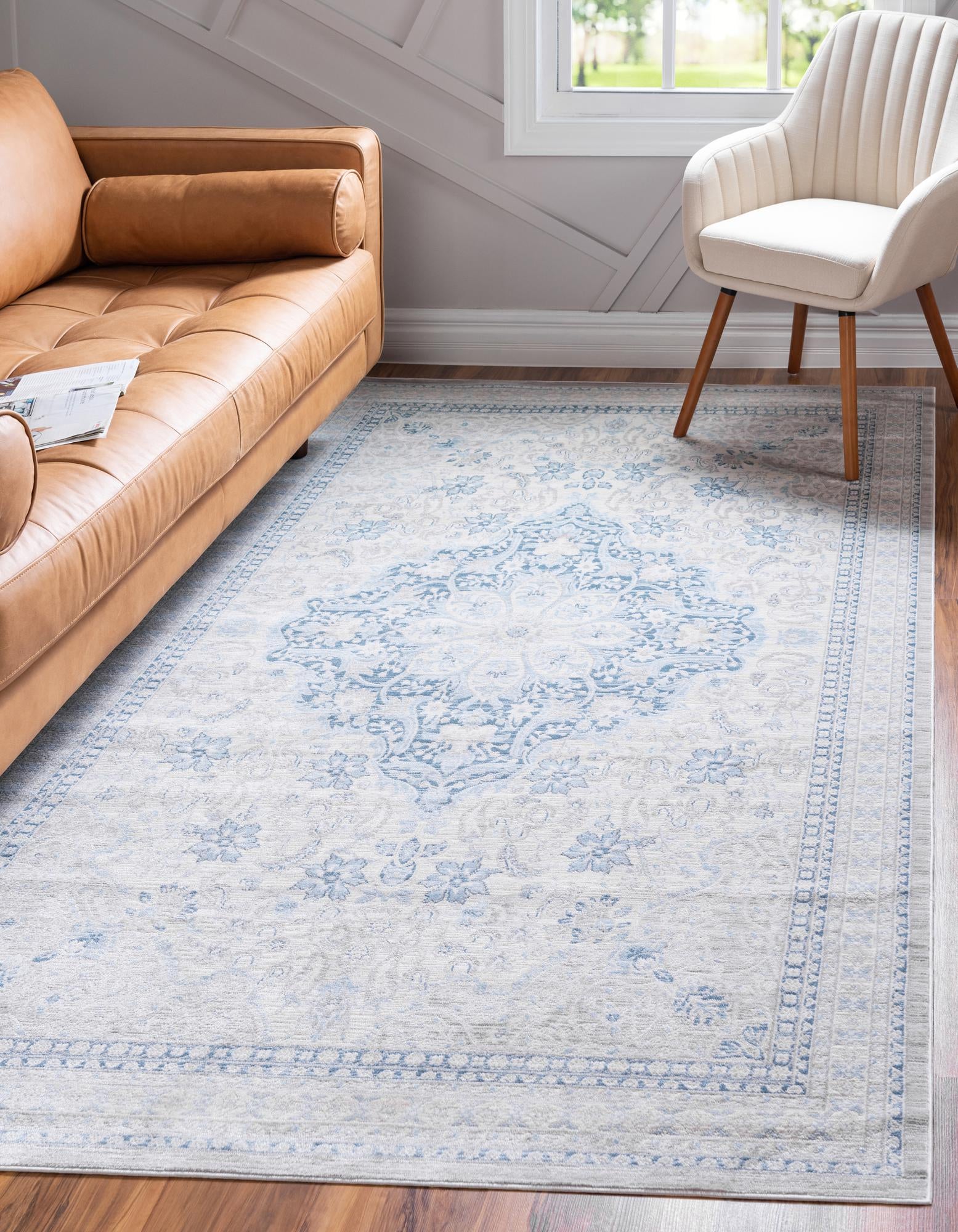 Light Blue 9' x 12' Victoria Rug | Rugs.com