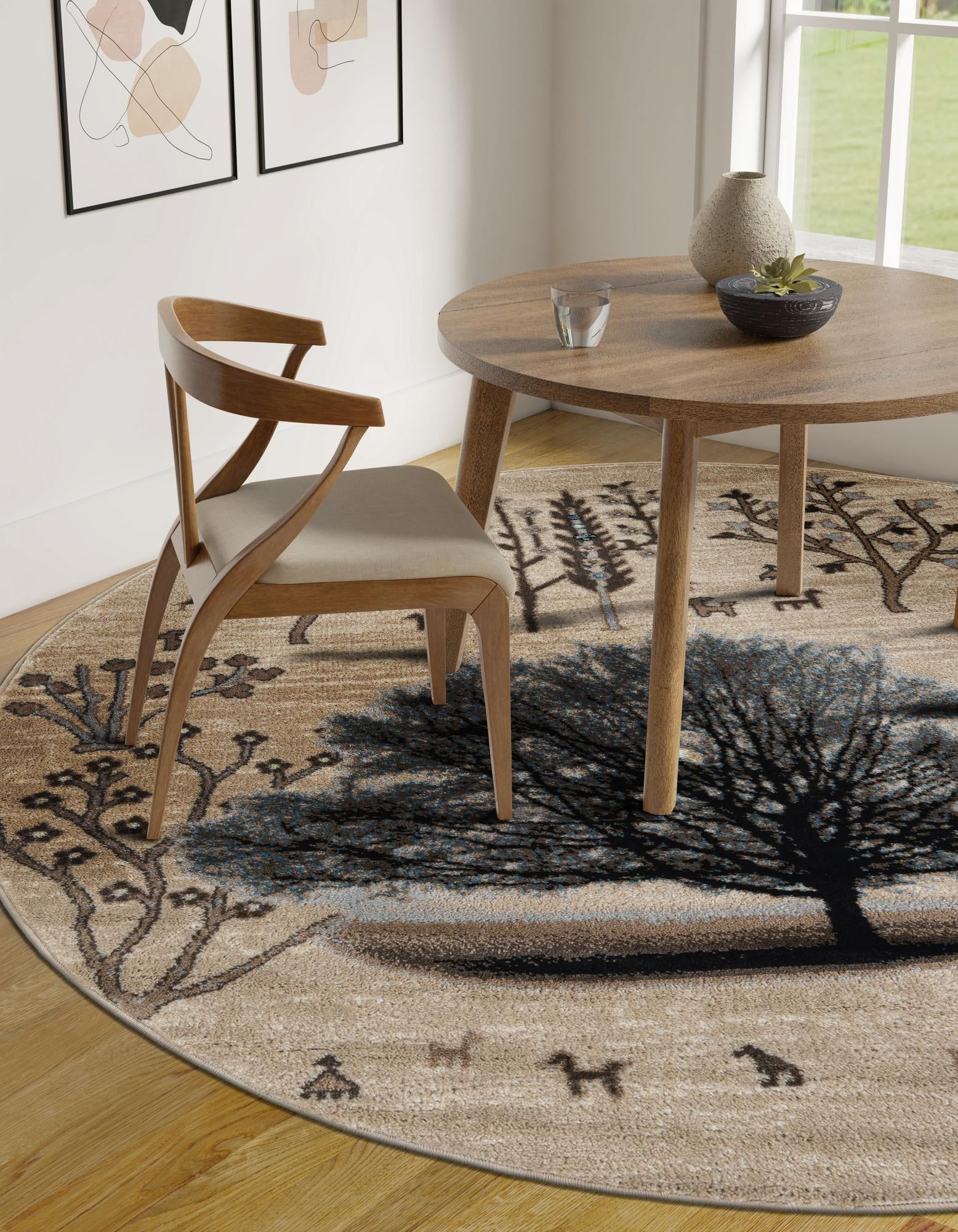 Beige 3' 3 x 3' 3 Laguna Round Rug | Rugs.com