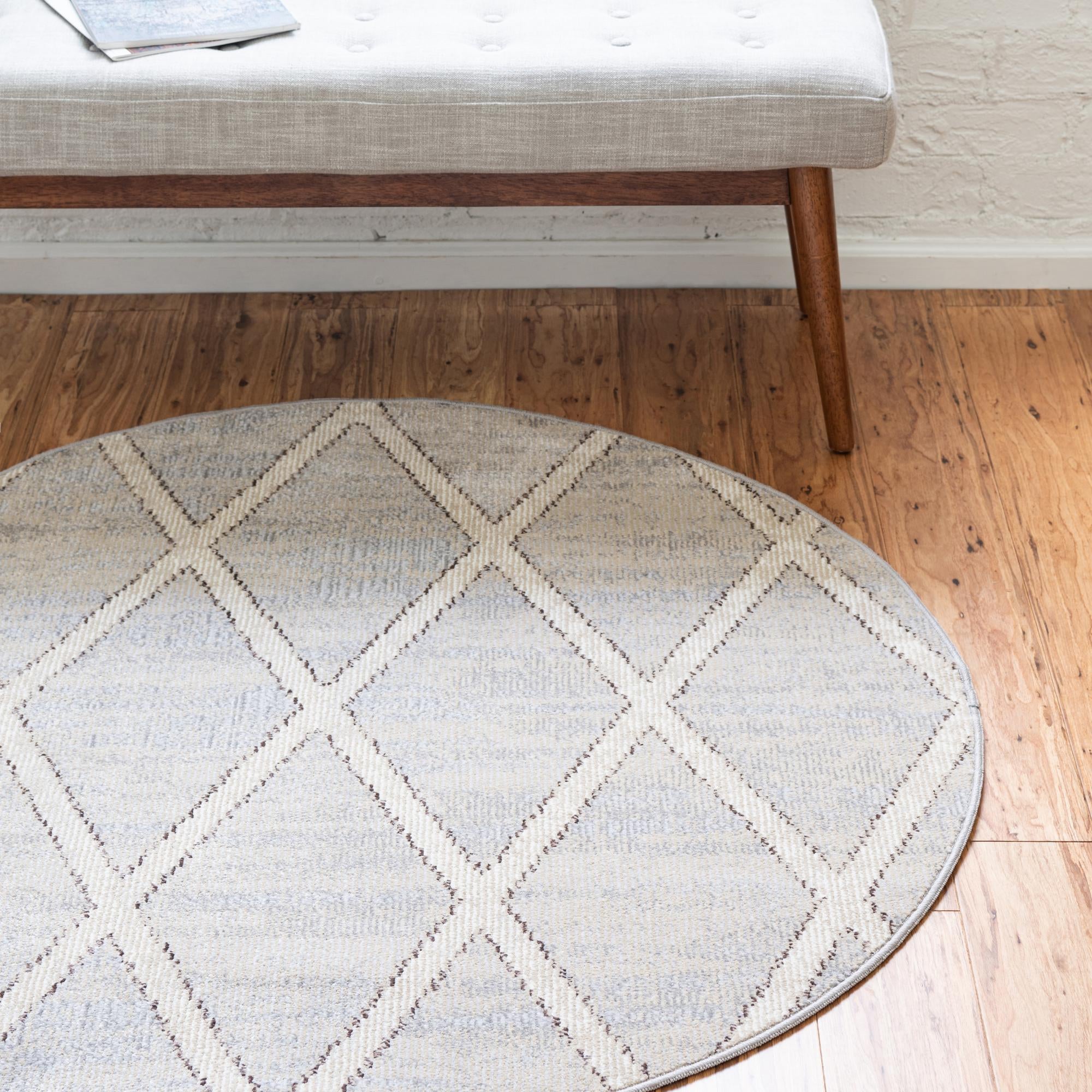 Beige 5' 3 x 5' 3 Starlight Round Rug | Rugs.com