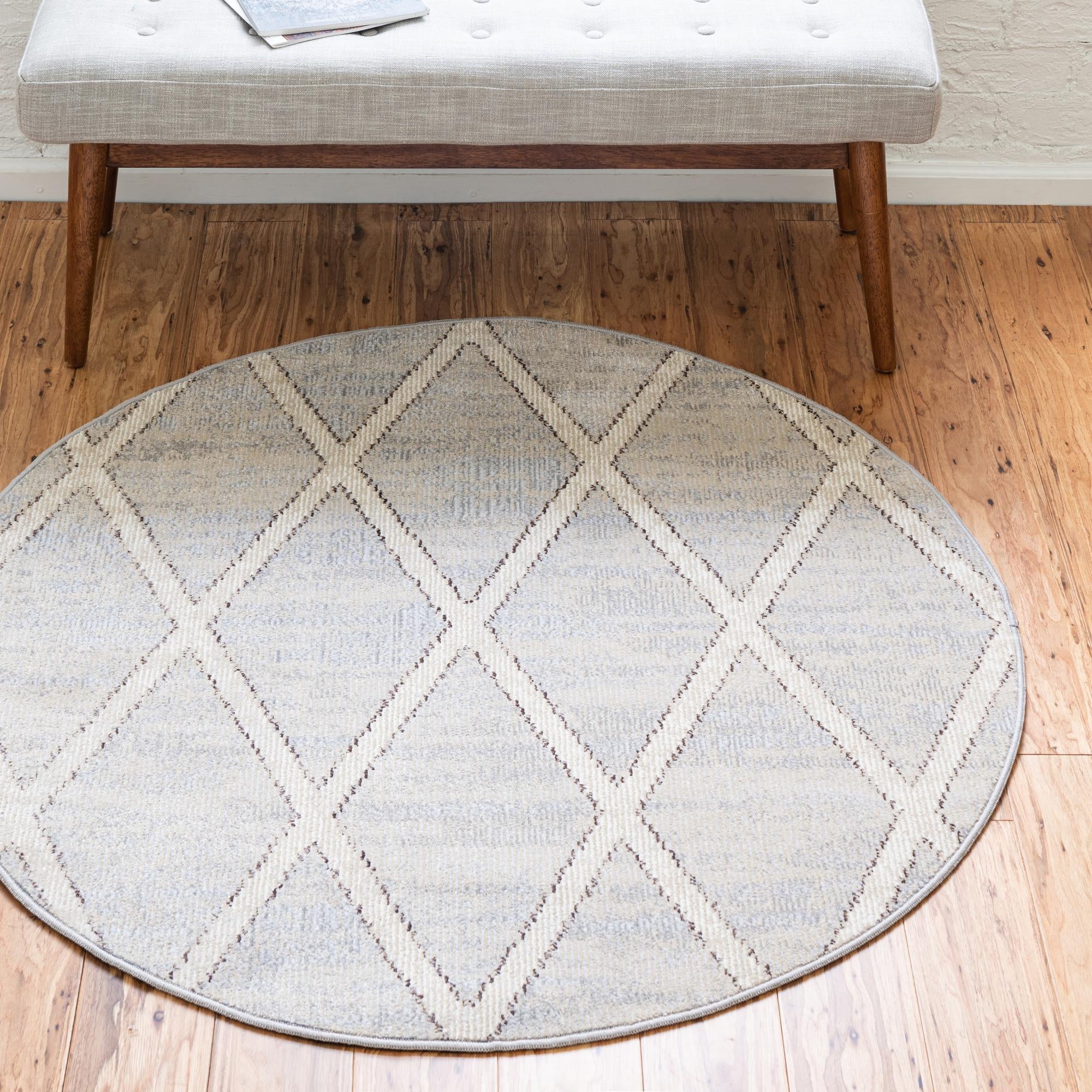 Beige 5' 3 x 5' 3 Starlight Round Rug | Rugs.com