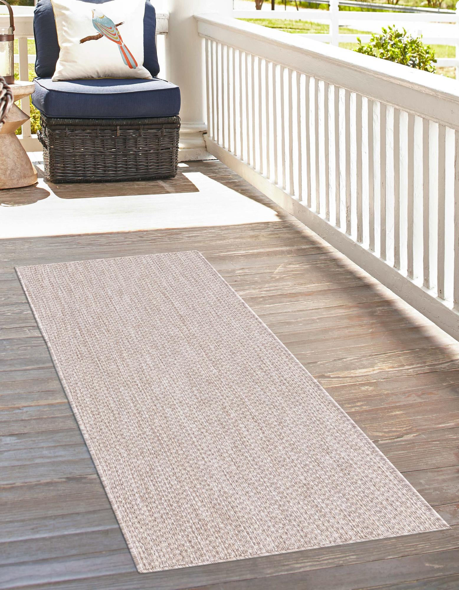 Beige 2' x 6' Solid Indoor / Outdoor Runner Rug | Rugs.com