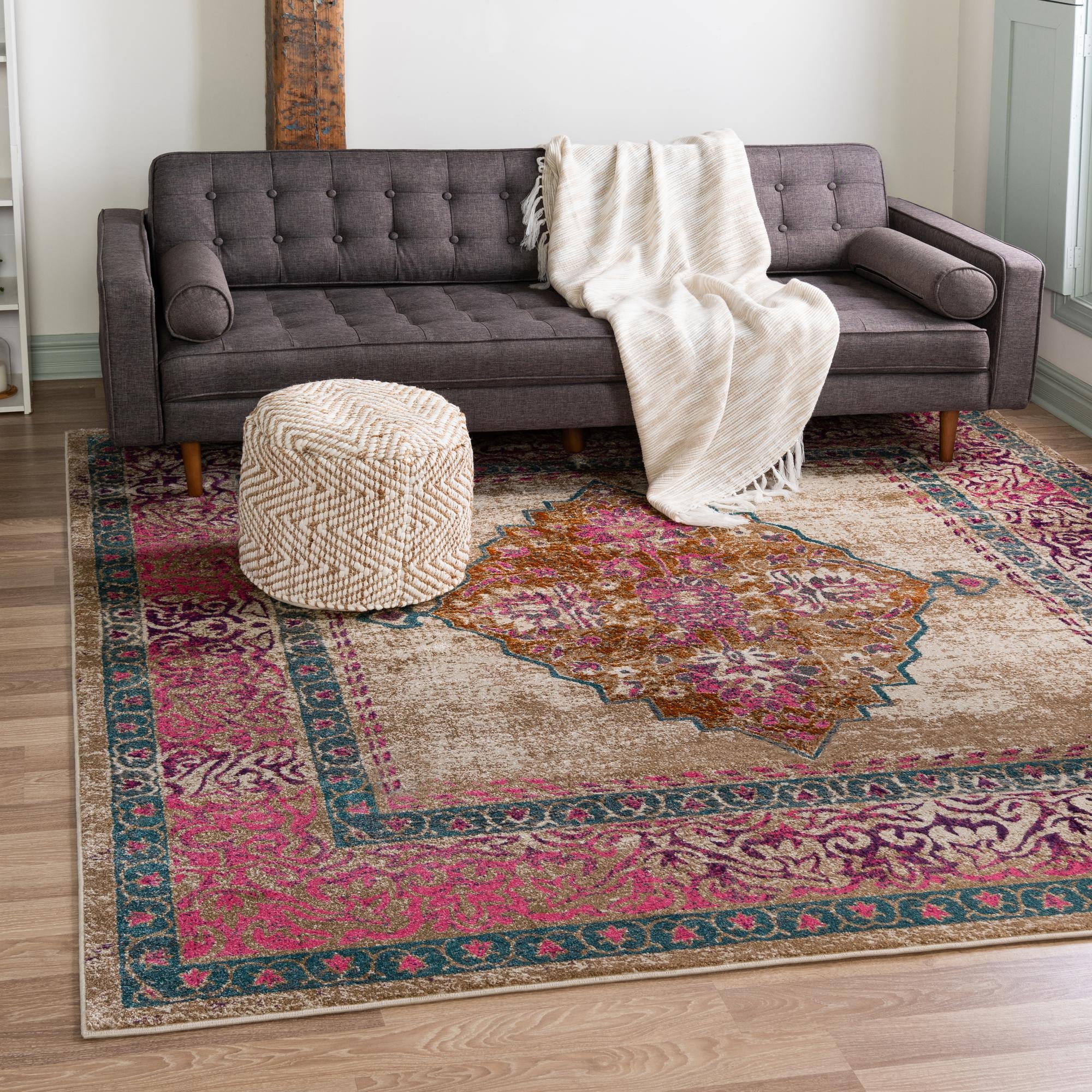 Dark Beige 8' x 8' Delilah Square Rug | Rugs.com