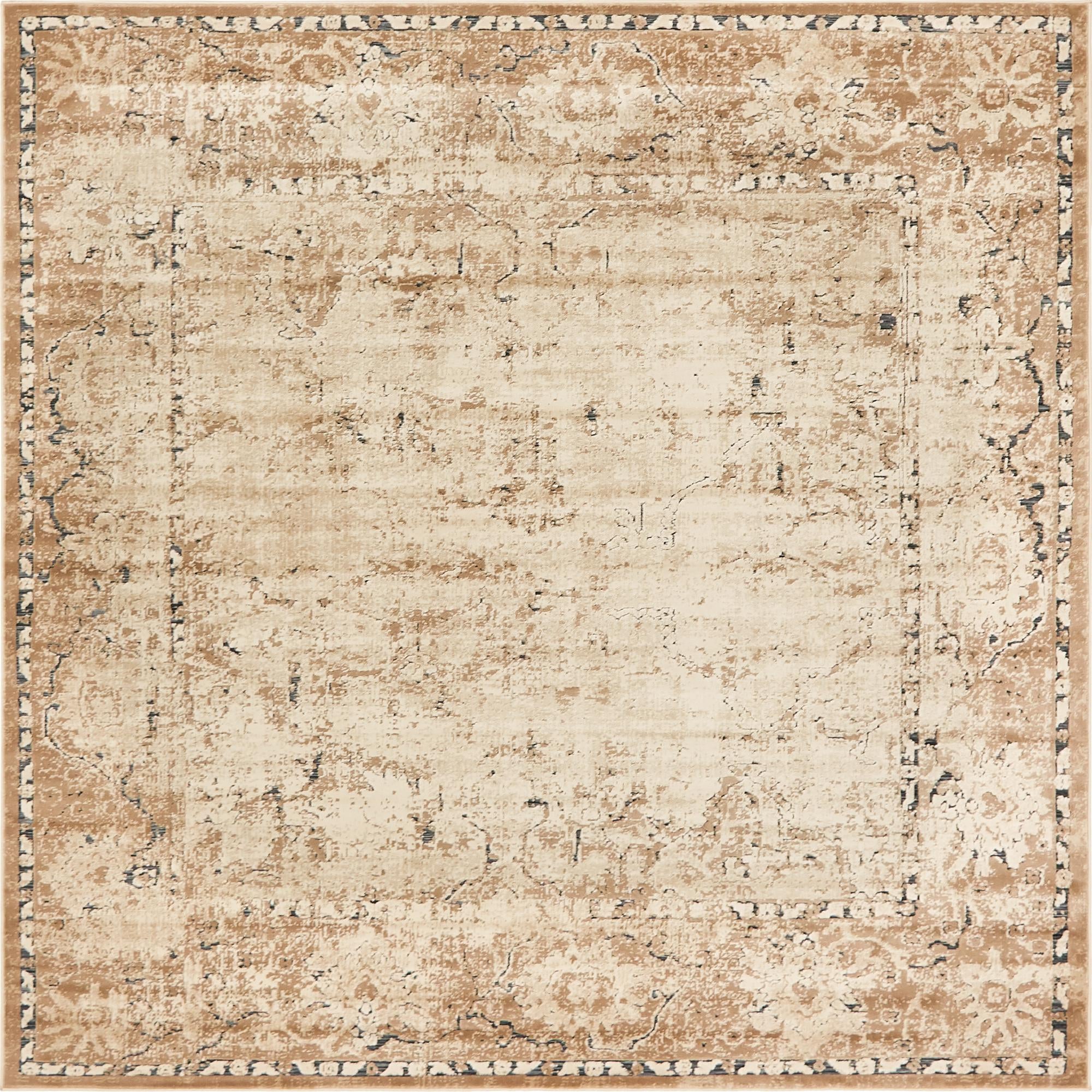 Blue Beige 7' x 7' Eliza Square Rug | Rugs.com