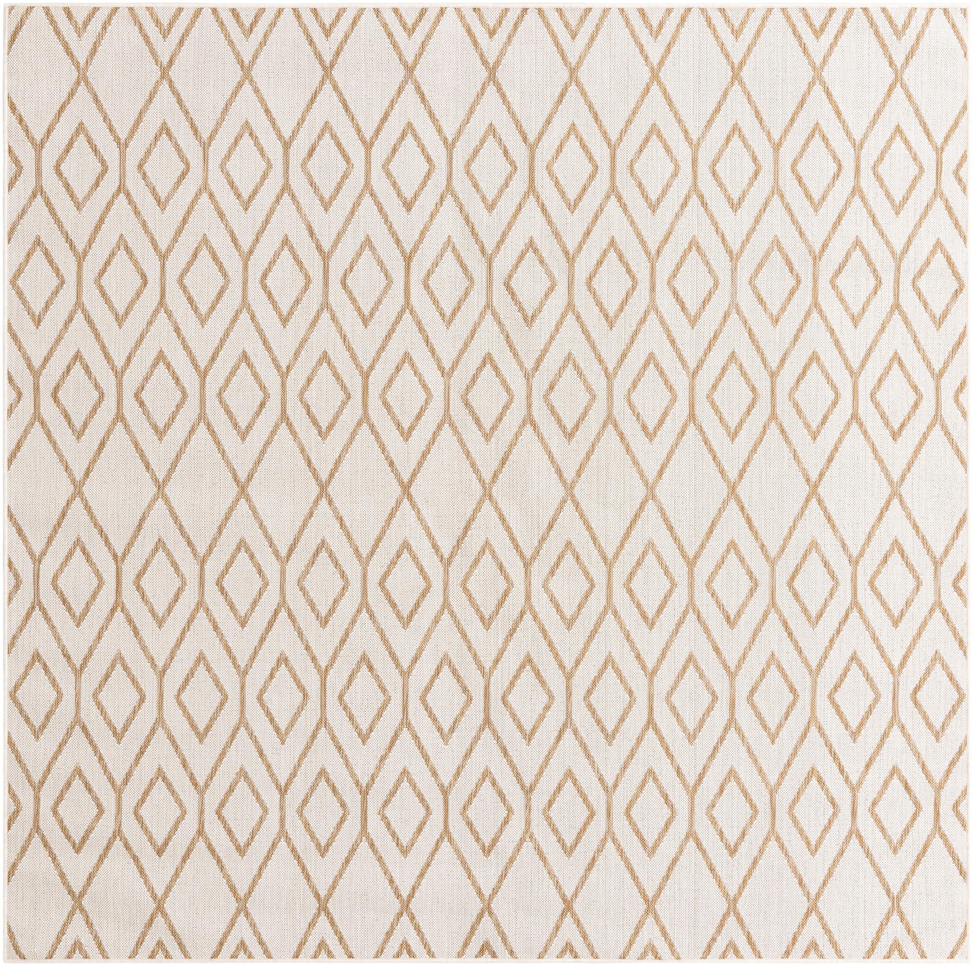 Beige 8' x 8' Jill Zarin Indoor / Outdoor Square Rug | Rugs.com