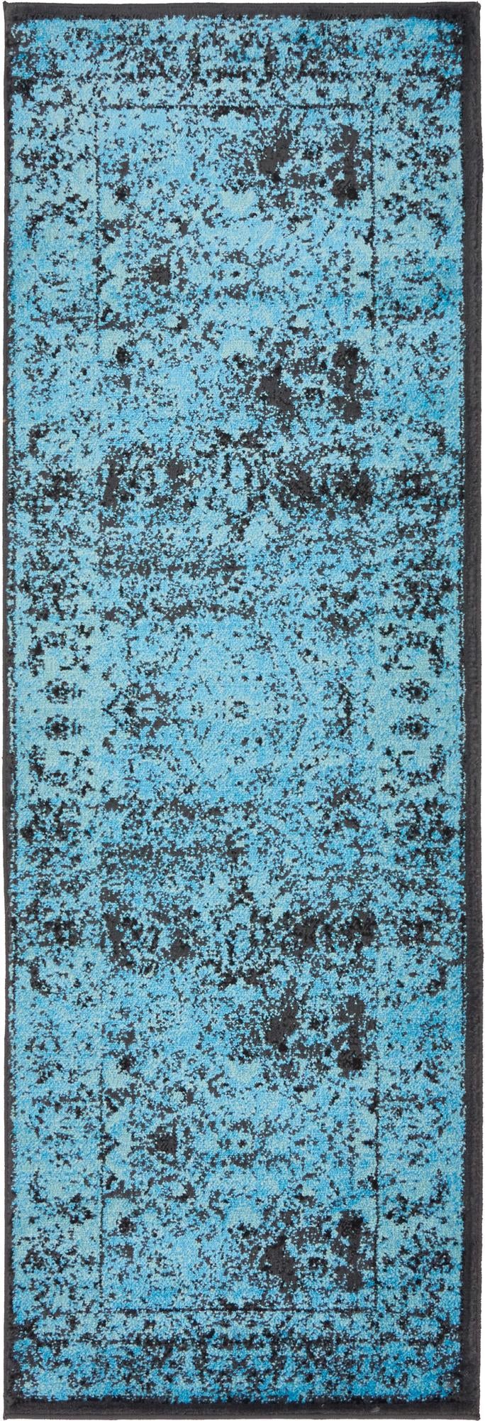 Black and Blue 2' x 6' Ankara Runner Rug | Rugs.com