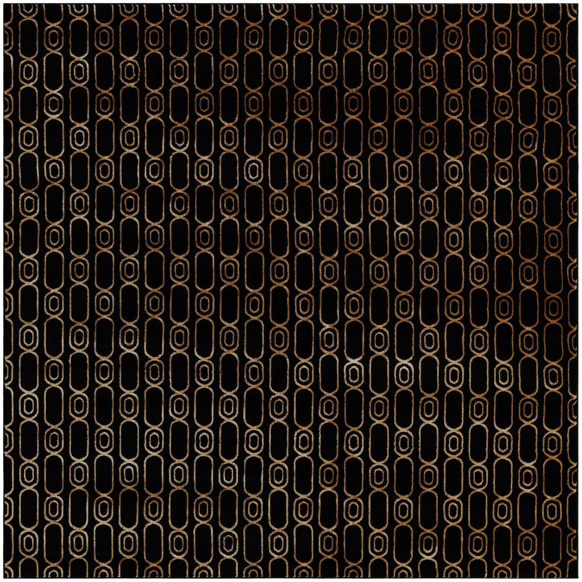 Black and Gold 10' x 10' Vogue Geo Square Rug | Rugs.com
