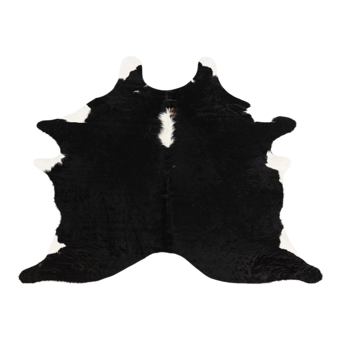 Black and White 6' 4 x 6' 8 Cowhide Leather Freeform Rug | Rugs.com