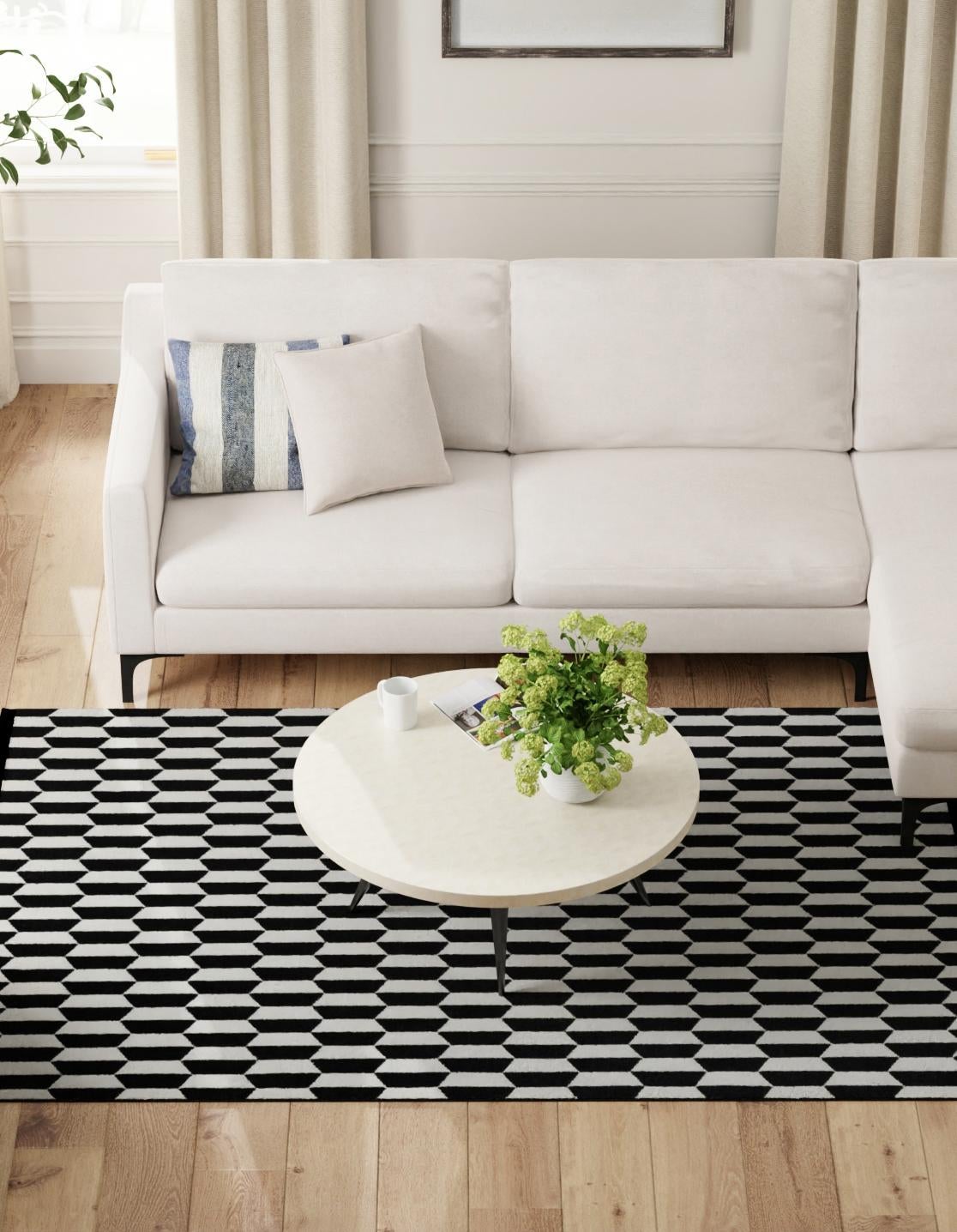 Black and White 7' 10 x 10' Milano Rug | Rugs.com