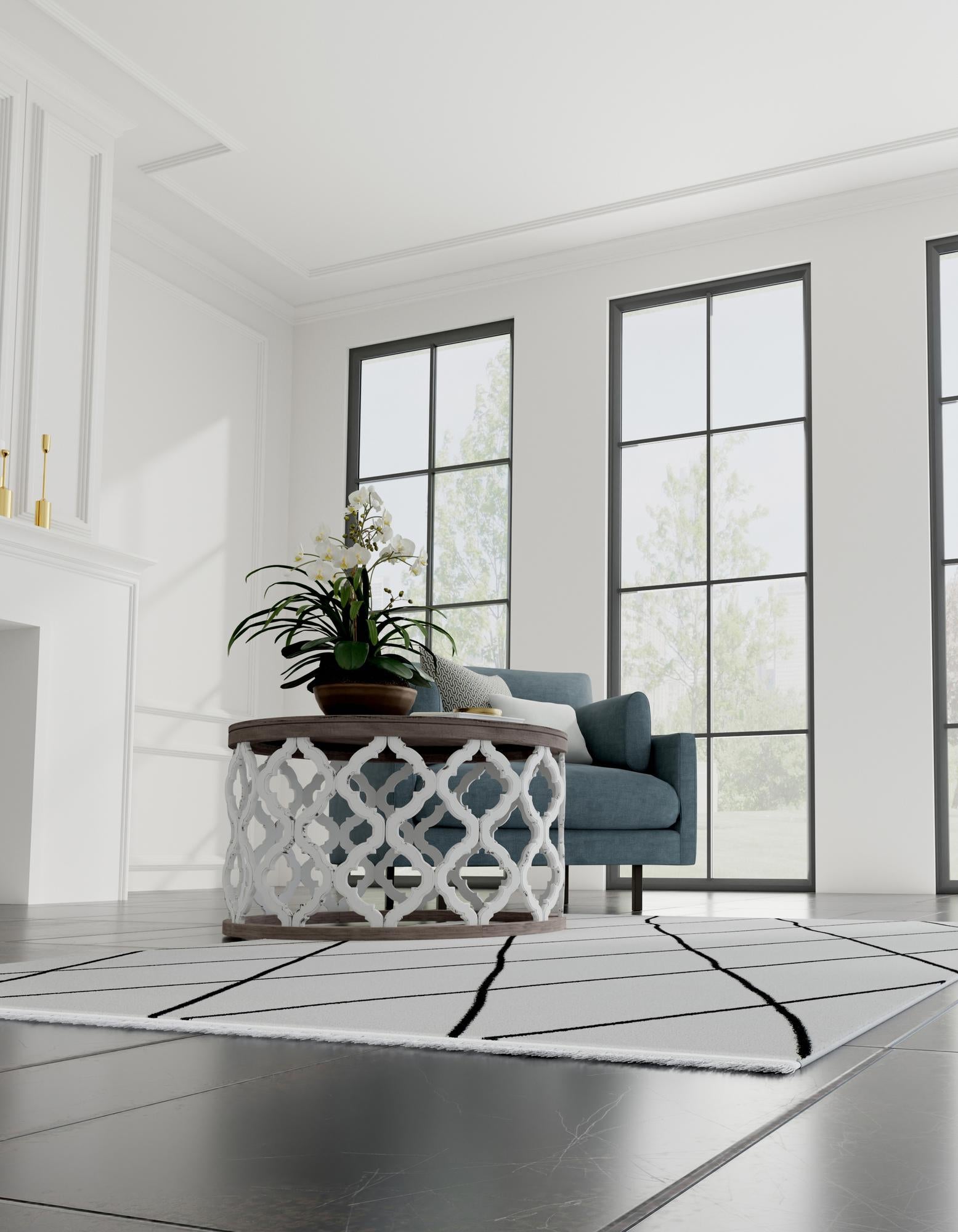 Black and White 7' 1 x 10' Milano Rug | Rugs.com