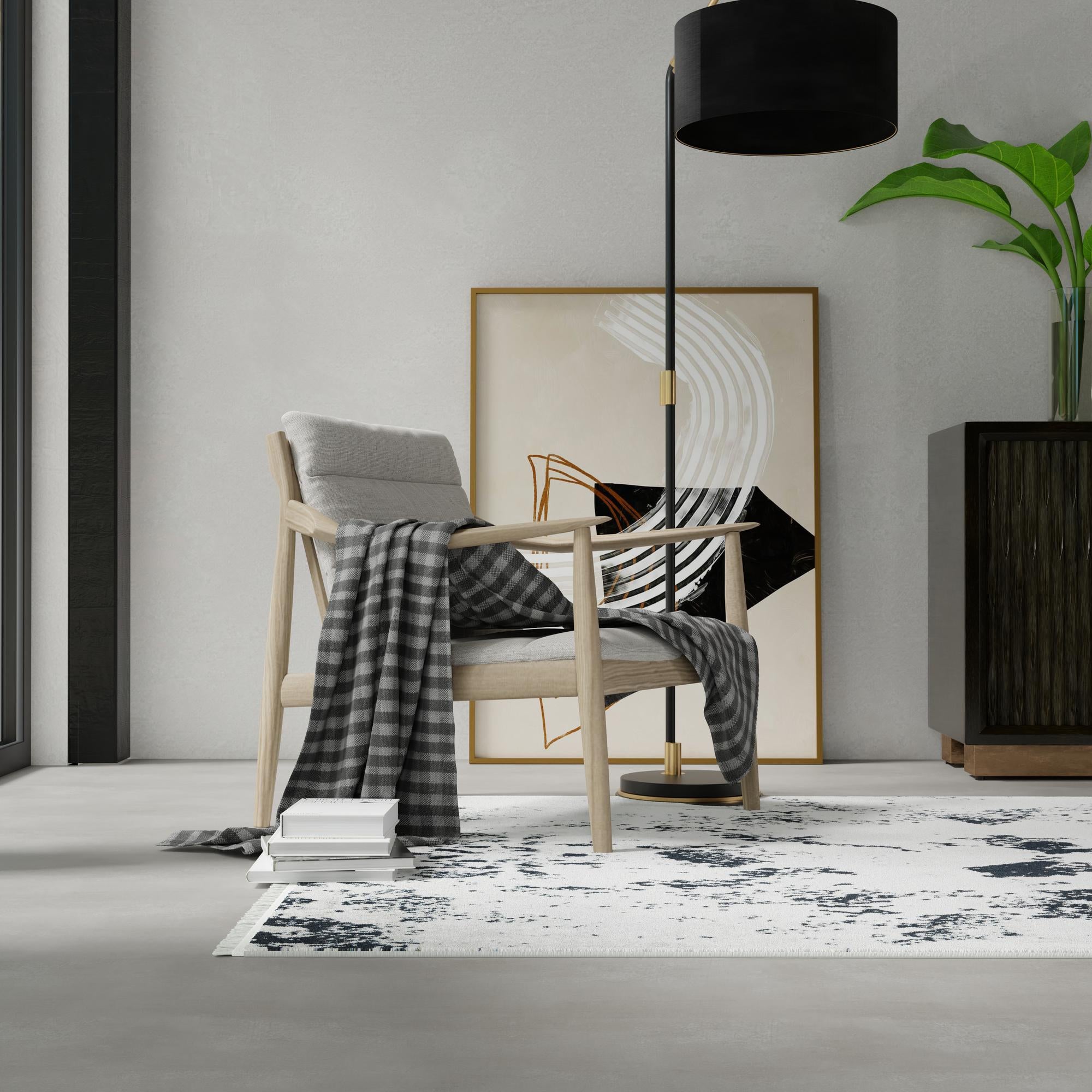 Black and White 9' x 12' Milano Rug | Rugs.com