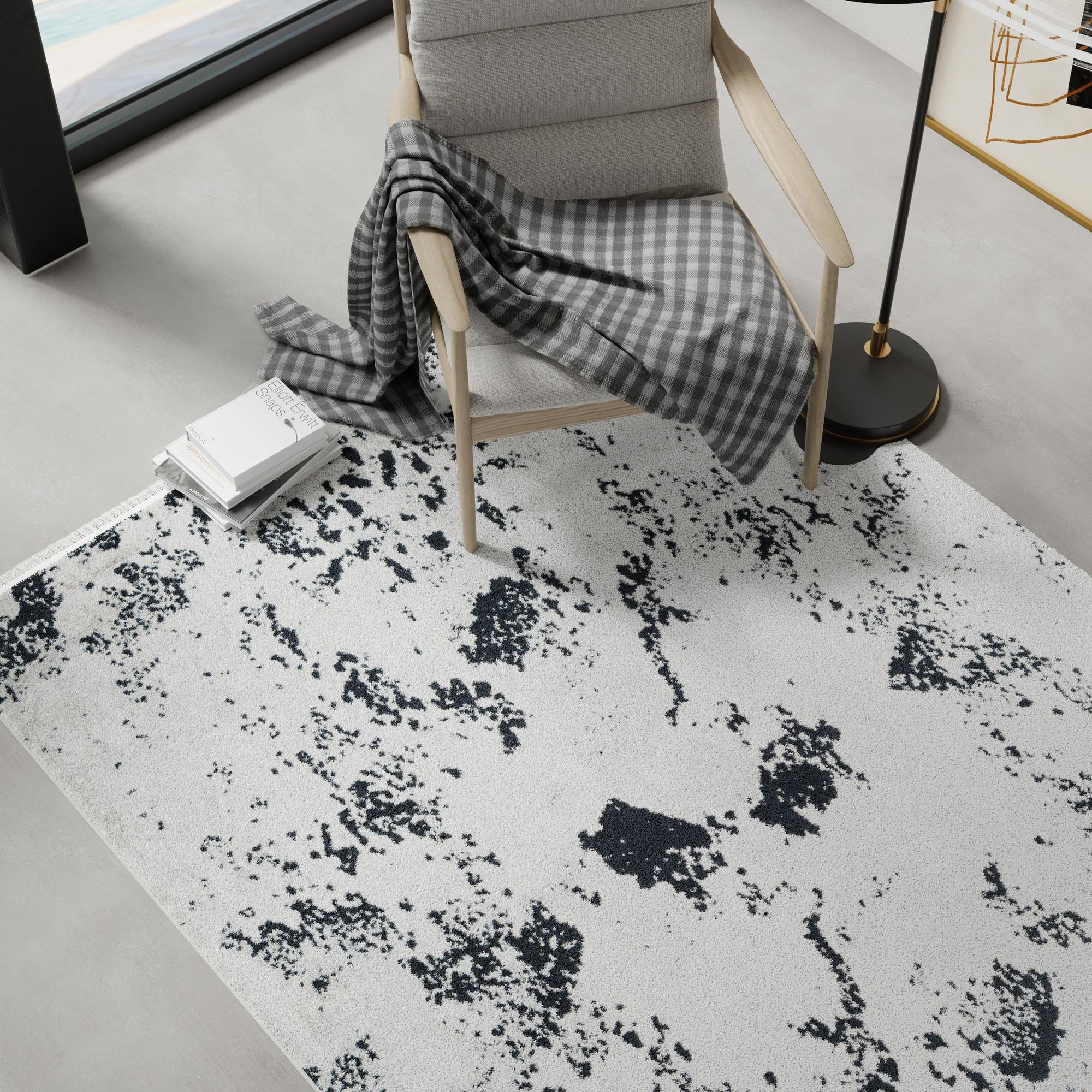 Black and White 9' x 12' Milano Rug | Rugs.com
