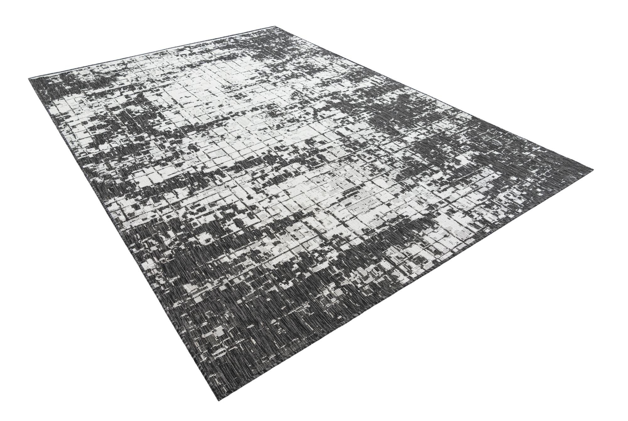 Black and White 7' x 10' Modern Indoor / Outdoor Rug | Rugs.com
