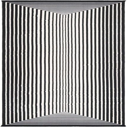 Black and White 2' 7 x 12' Milano Runner Rug | Rugs.com