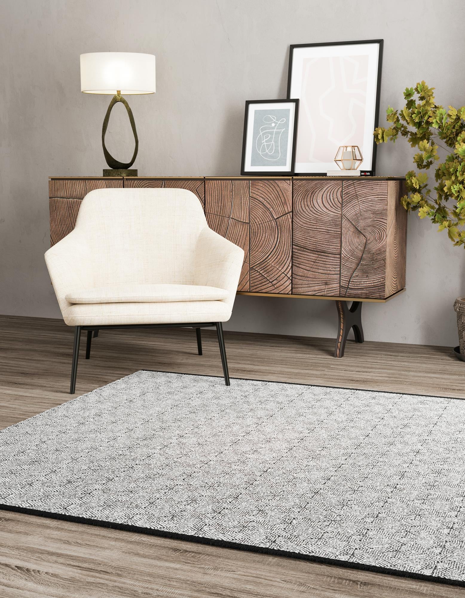 Black and White 10' x 10' Milano Square Rug | Rugs.com