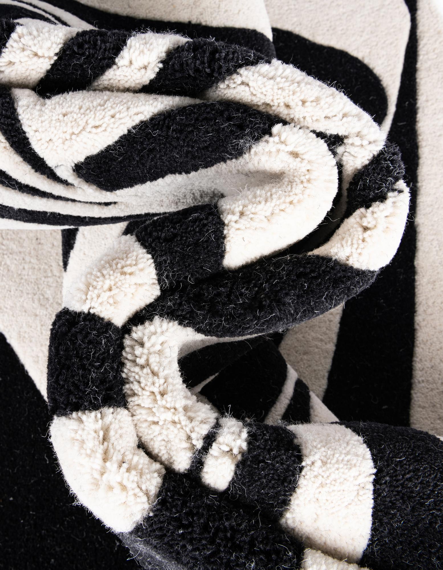 Black and White 7' 10 x 7' 10 Vortex Wool Square Rug | Rugs.com