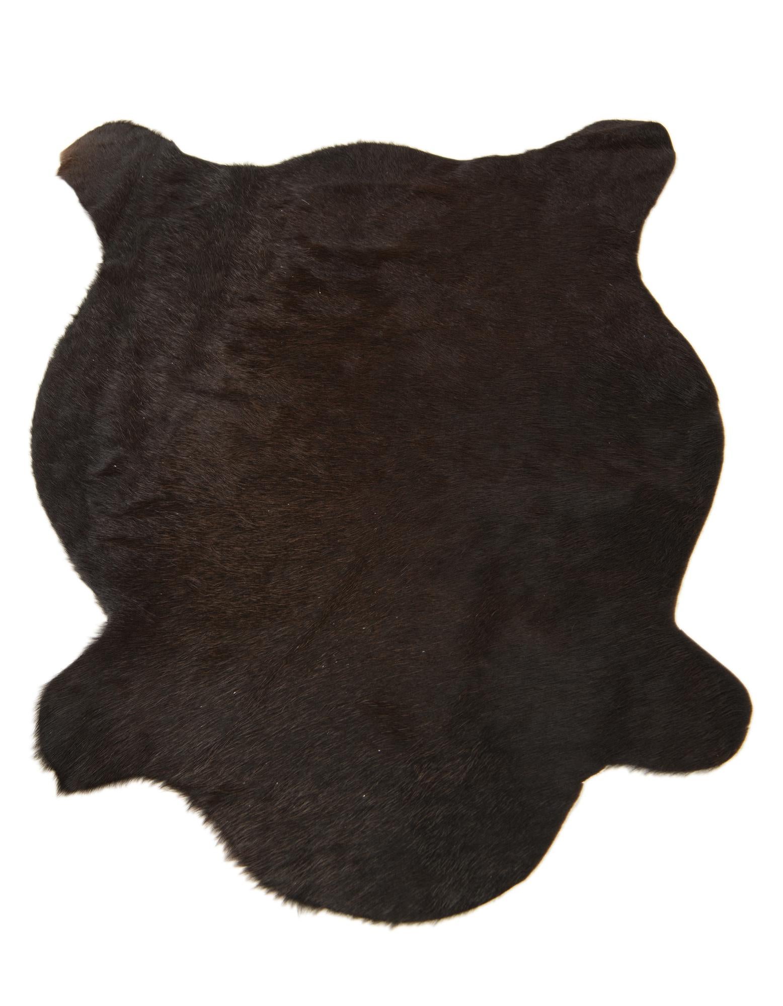 Black 2' 1 x 2' 10 Cowhide Leather Freeform Rug | Rugs.com
