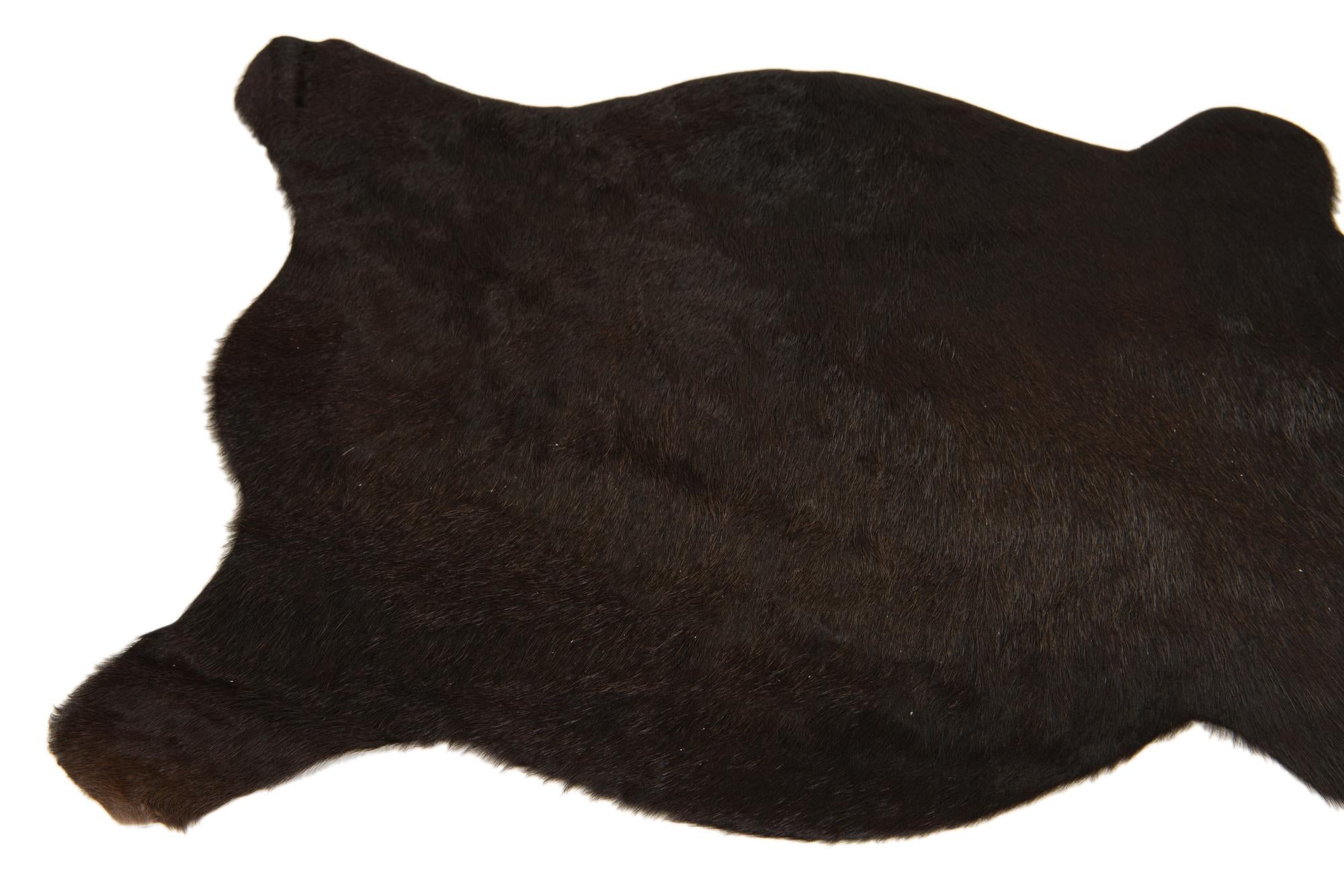 Black 2' 1 x 2' 10 Cowhide Leather Freeform Rug | Rugs.com