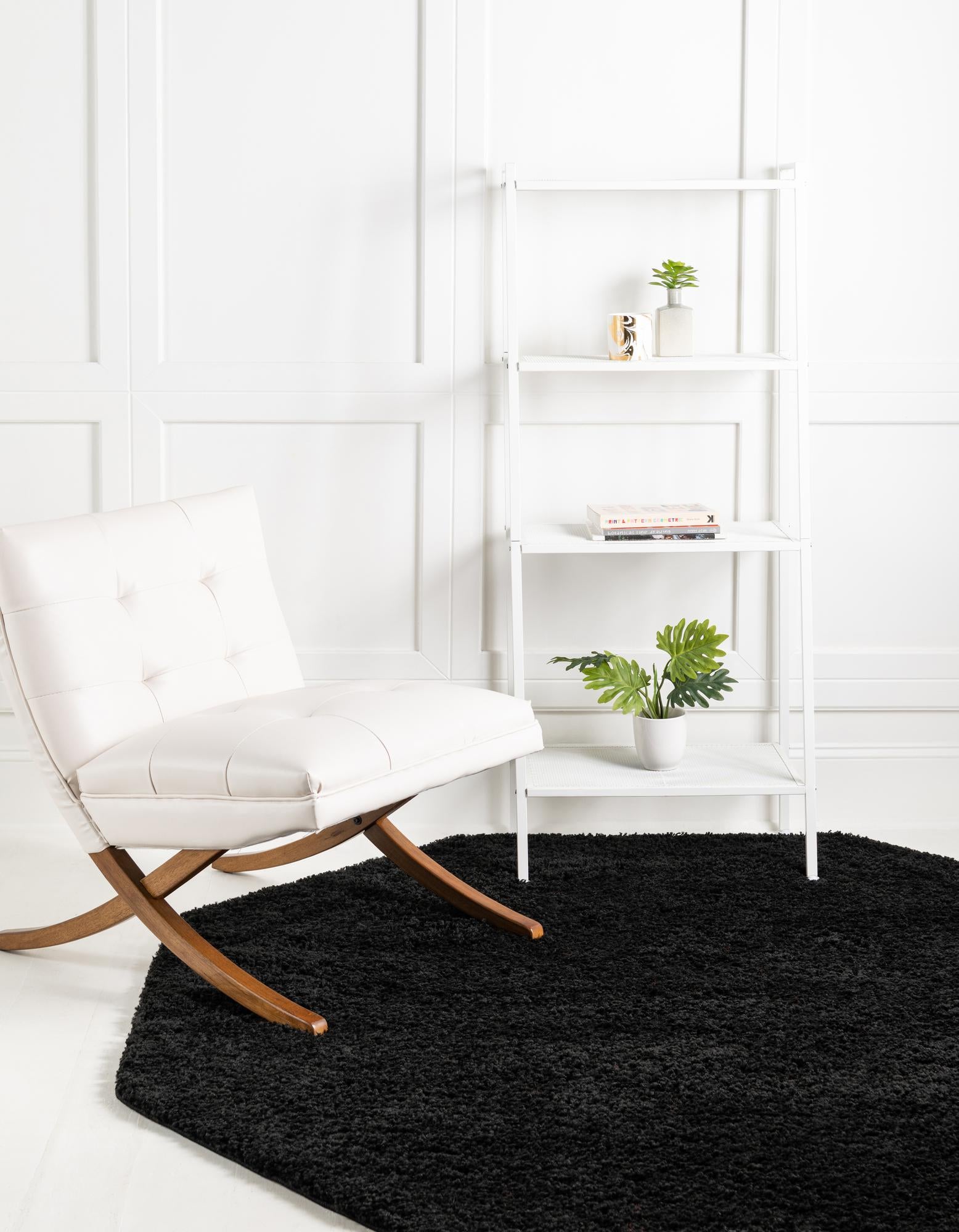 Black 6' x 6' Everyday Shag Octagon Rug | Rugs.com