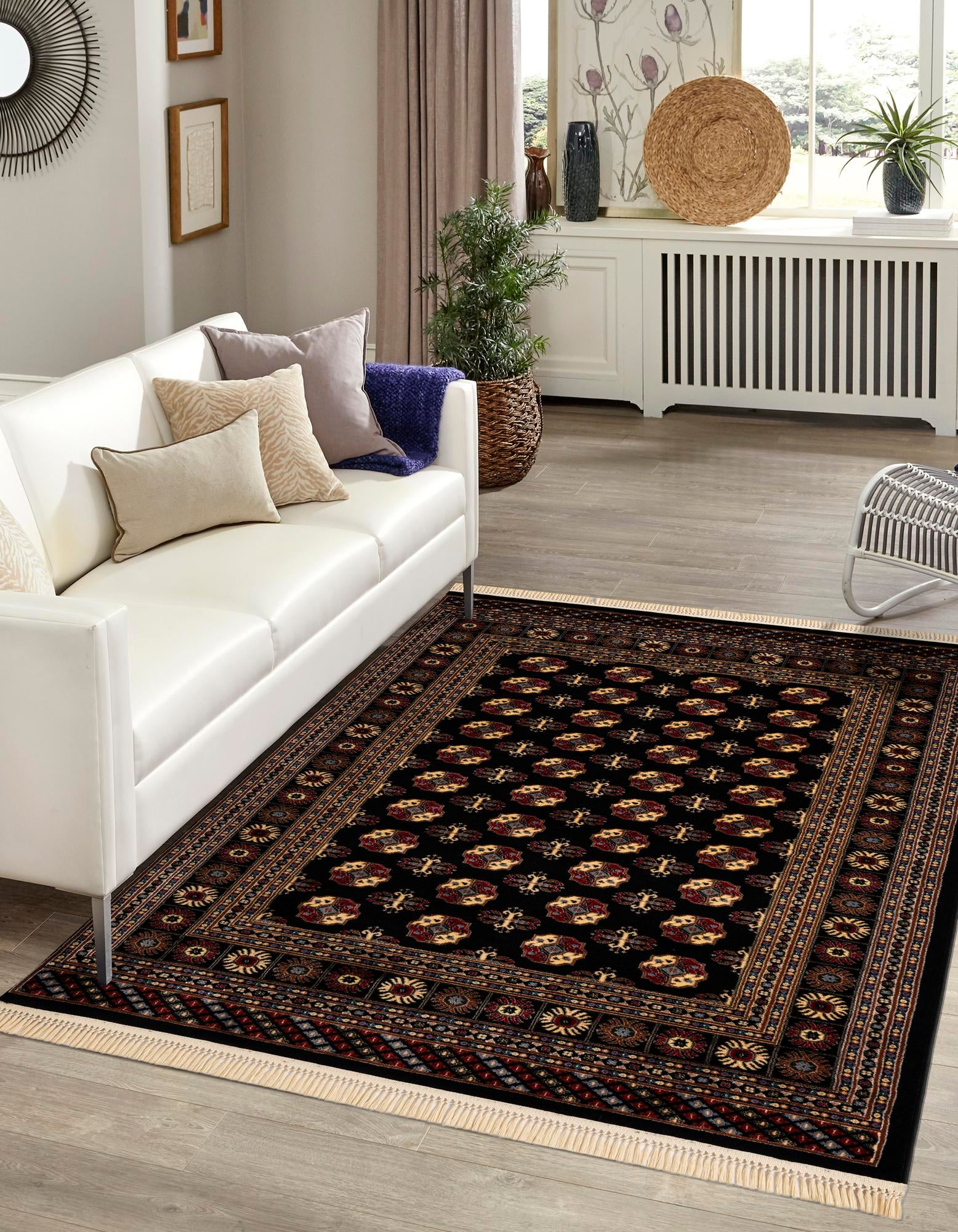 Black 2' x 3' Bokhara Rug | Rugs.com