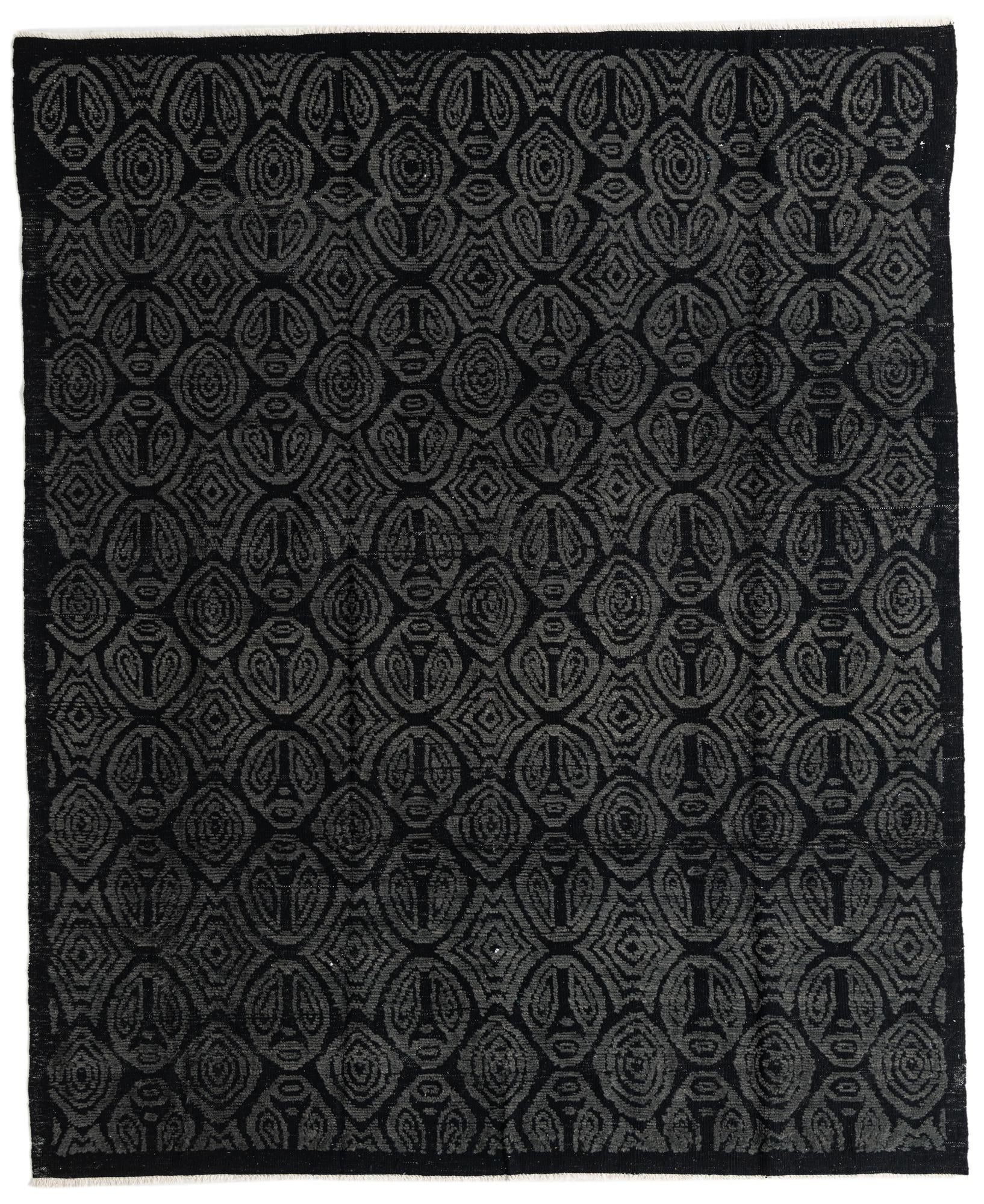 Black 8' 5 x 10' 3 Hand Knotted Moroccan Wool Rug | Rugs.com