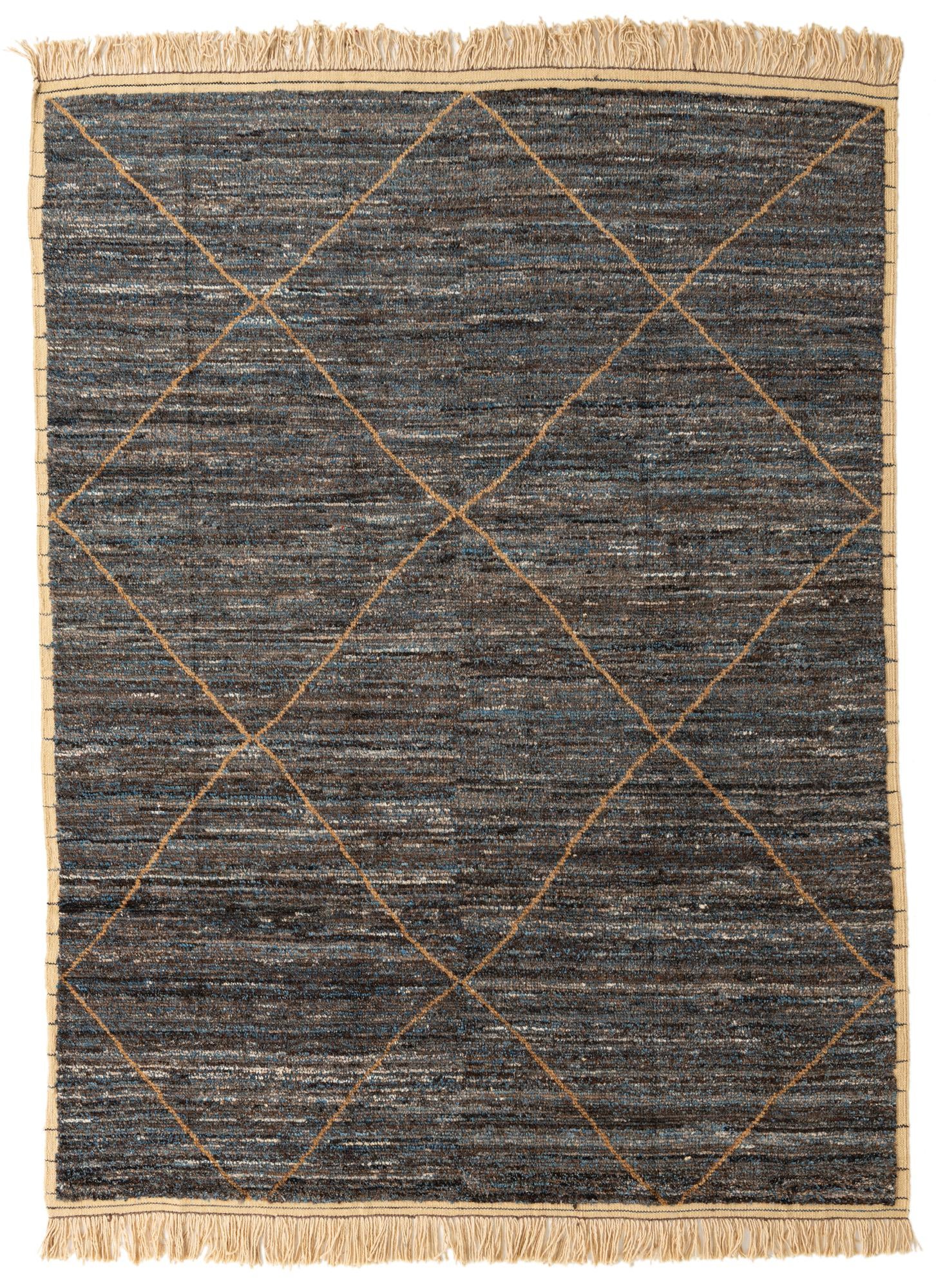 Black 7' 10 x 10' 6 Hand Knotted Moroccan Wool Rug | Rugs.com