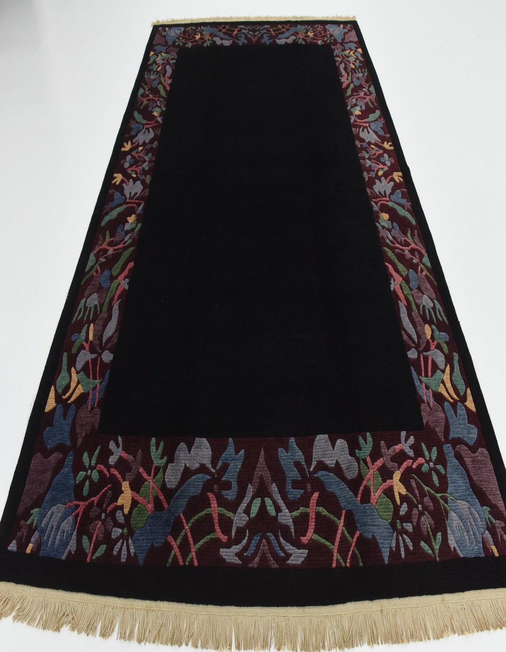 Black 6' 8 x 9' 9 Hand Knotted Nepal Wool Rug | Rugs.com