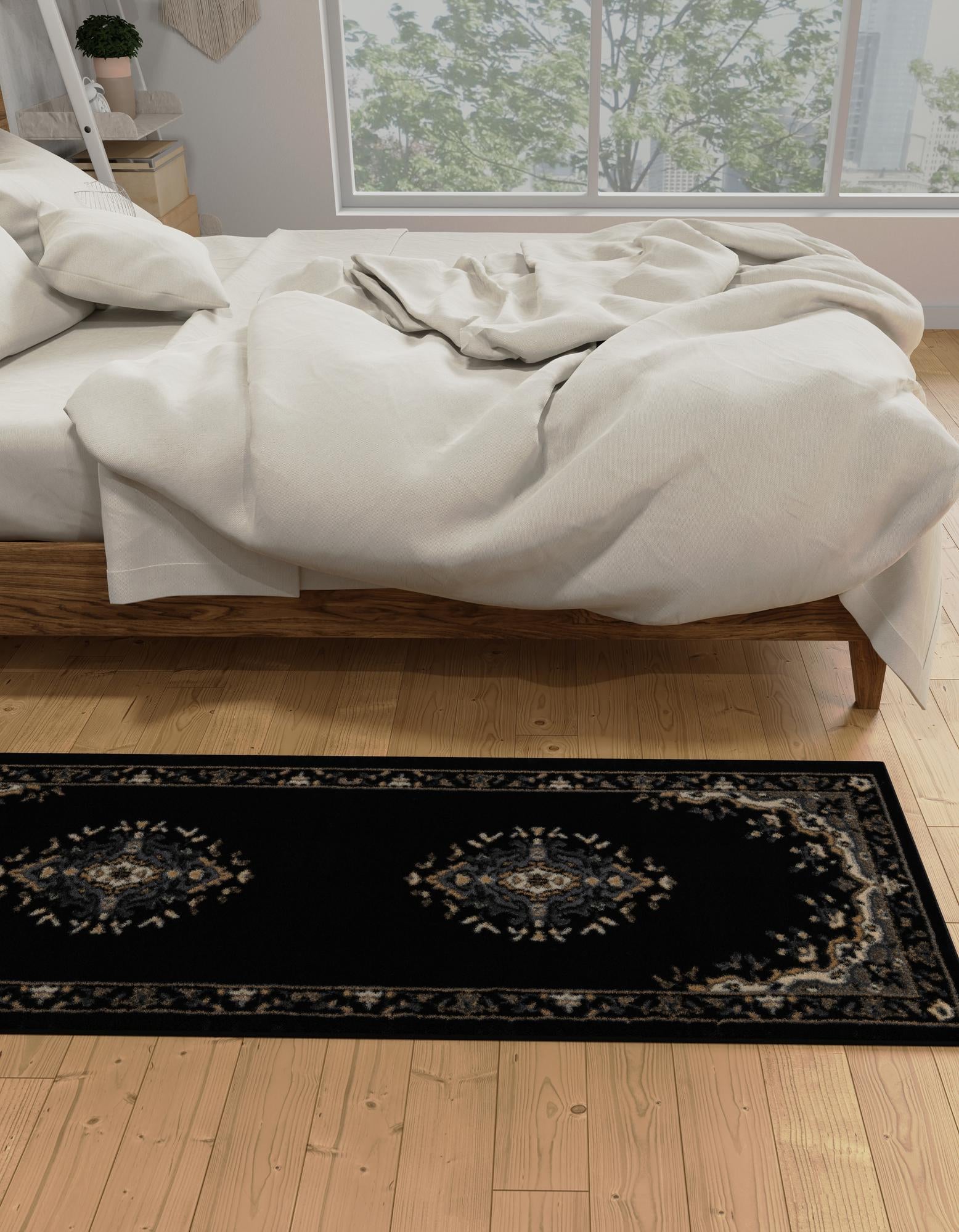 Black 3' x 16' 5 Amaya Runner Rug | Rugs.com