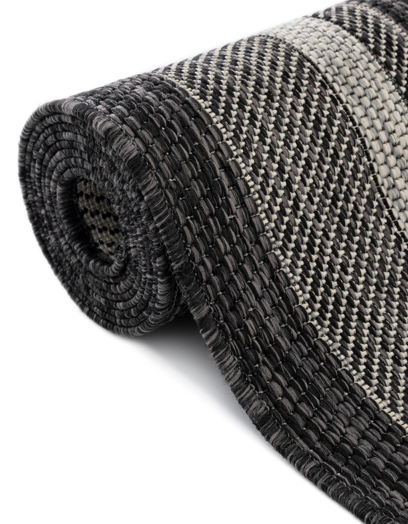 Black 2' x 6' Border Indoor / Outdoor Runner Rug | Rugs.com
