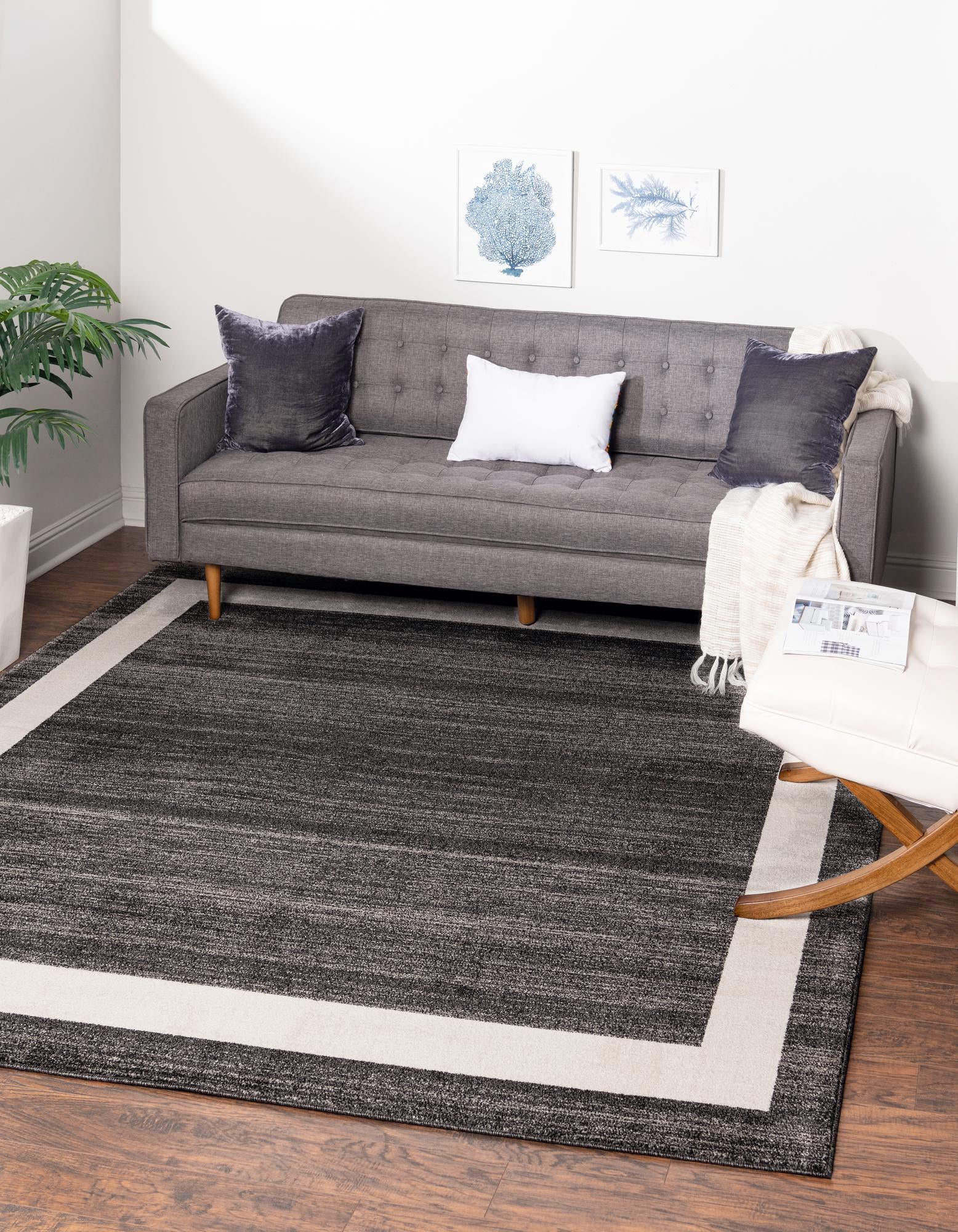 Black 8' x 8' Angelica Square Rug | Rugs.com